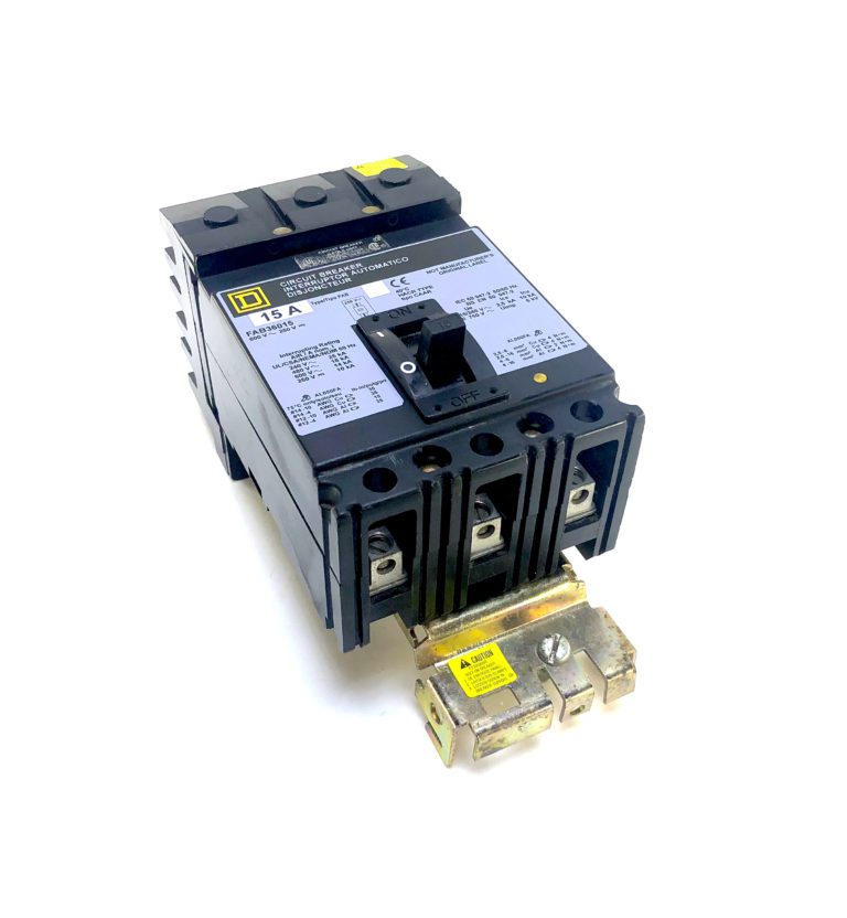 Square D FAB36015 3 Pole 15 Amp 600 Vac I-Line Circuit Breaker
