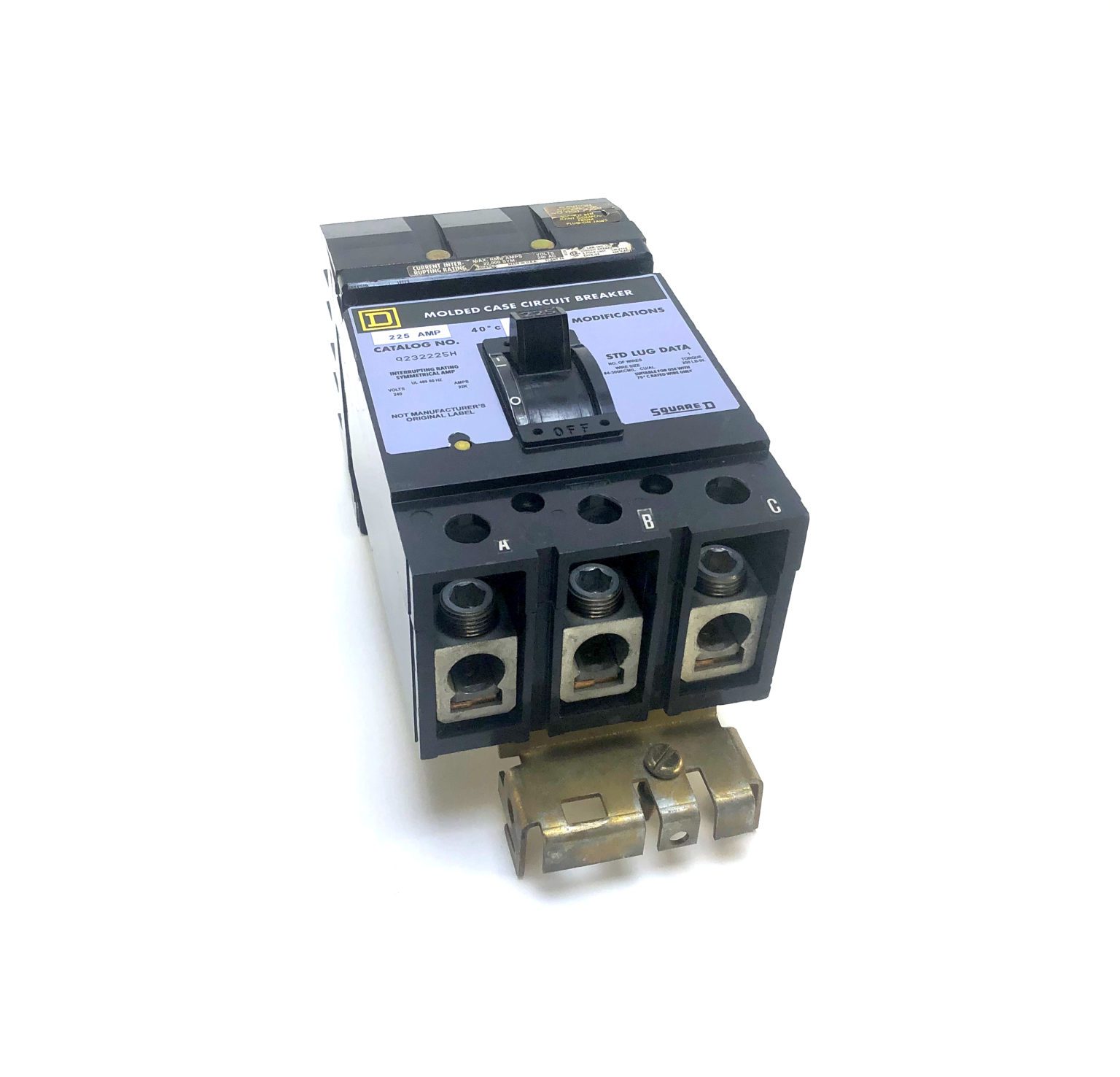 Square D Q232225H 3 Pole 225 Amp 240 Vac I-Line Circuit Breaker