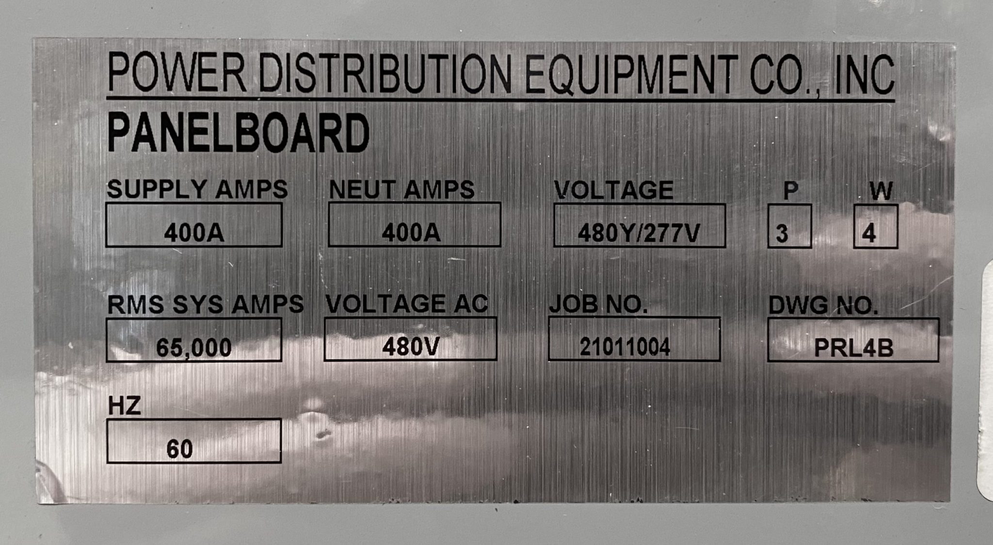 Eaton 3P4W 400 Amp 480Y/277 Vac Main Lug Breaker Panel w/Breakers