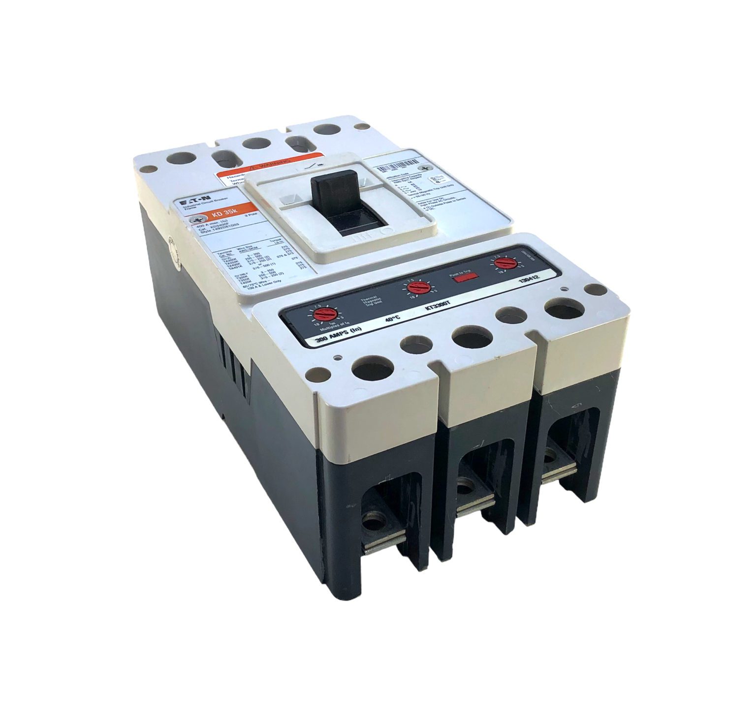 Eaton KD3400F 3 Pole 400 Amp 600 Vac Circuit Breaker w/300A Trip