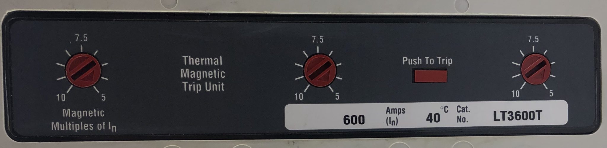 Eaton LD3600F 3 Pole 600 Amp 600 Vac Circuit Breaker w/600A Trip