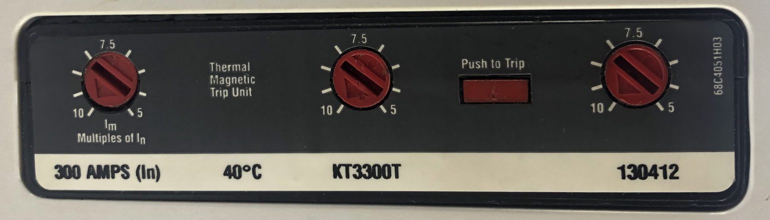 Eaton KD3400F 3 Pole 400 Amp 600 Vac Circuit Breaker w/300A Trip