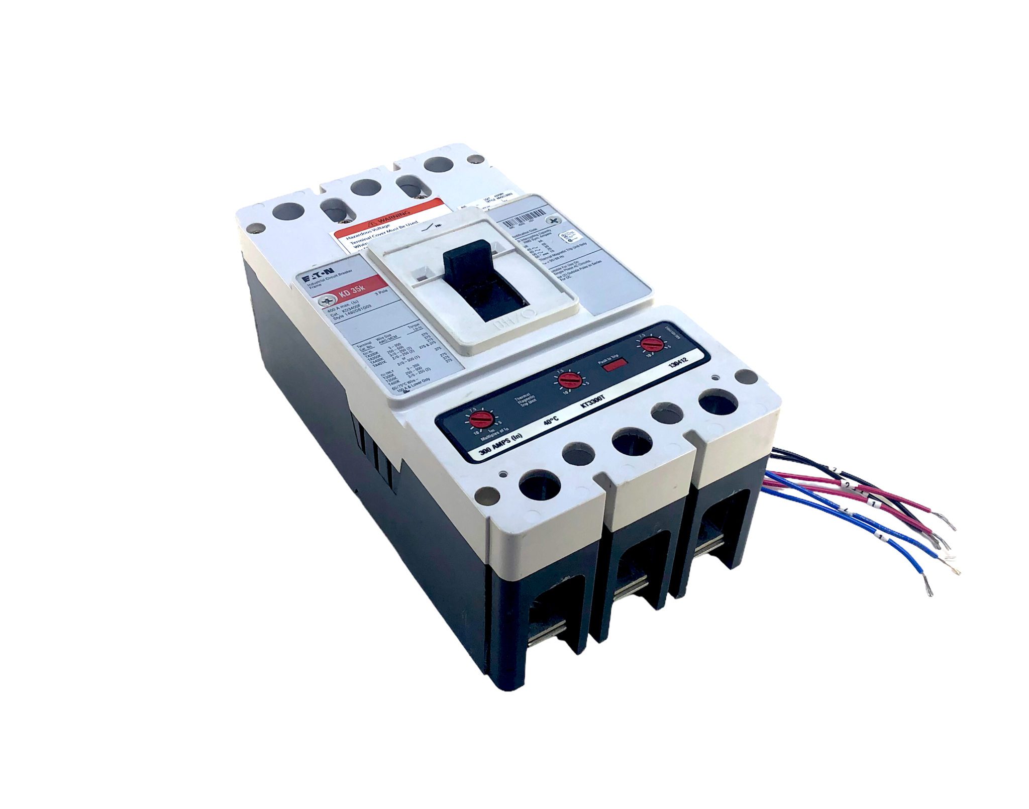 Eaton KD3400F 3 Pole 400 Amp 600 Vac Circuit Breaker w/300A Trip