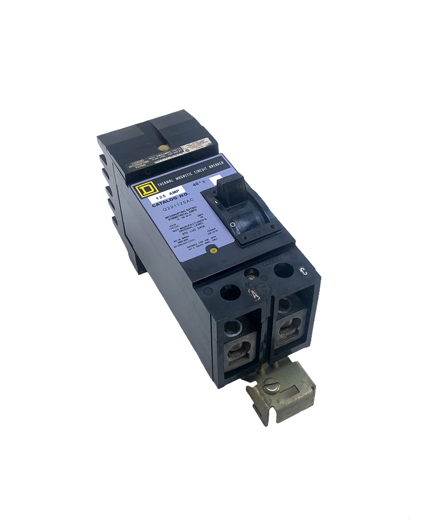 Square D Q221125AC 2 Pole 125 Amp 120/240 Vac I-Line Circuit Breaker ...