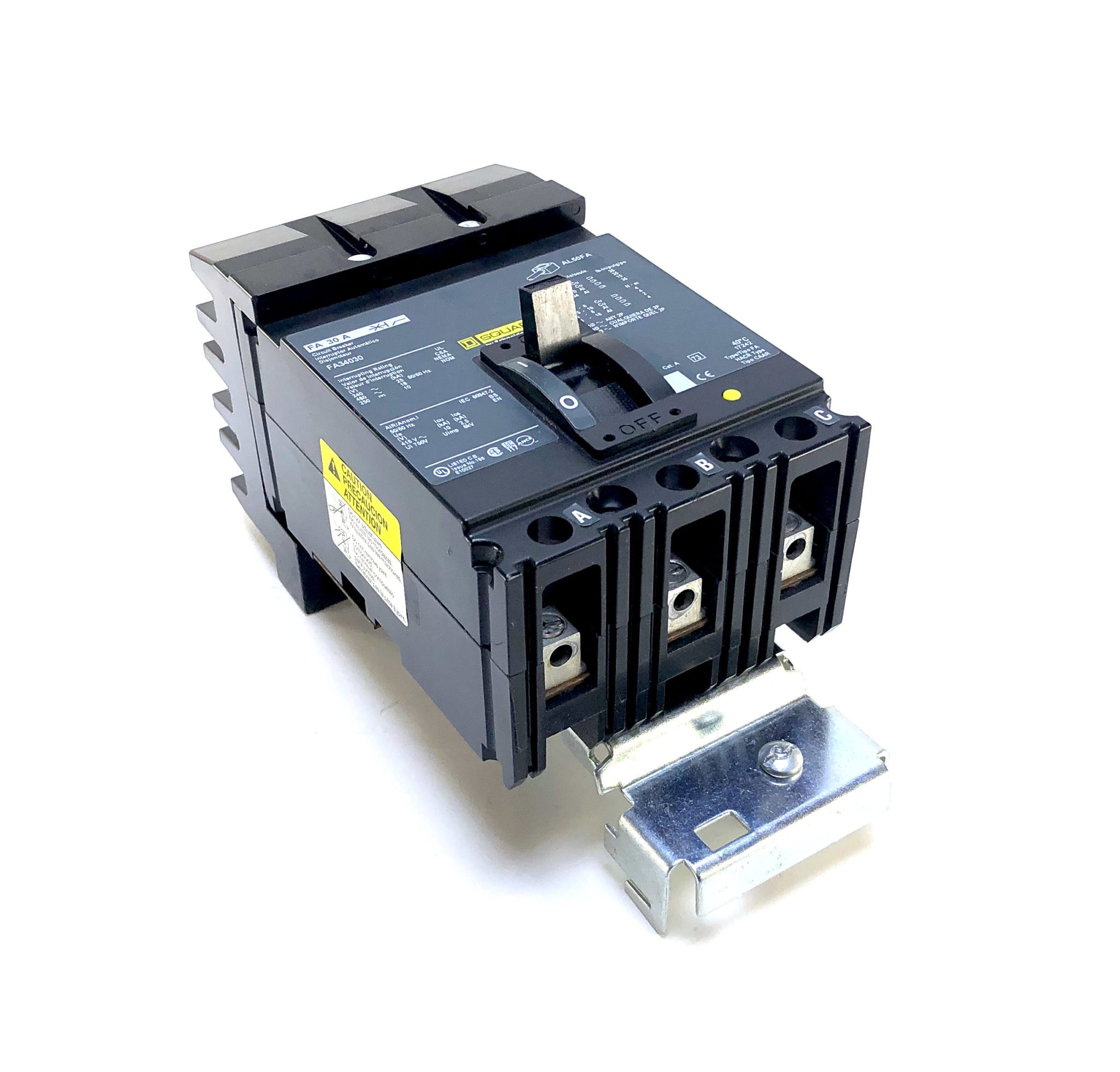 Square D FA34030 3 Pole 30 Amp 480 Vac I-Line Circuit Breaker