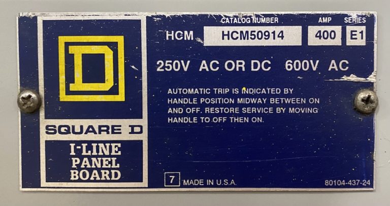 Square D HCM 3P4W 400 Amp 600 Vac 66 Cir Indoor I-Line MLO Panel
