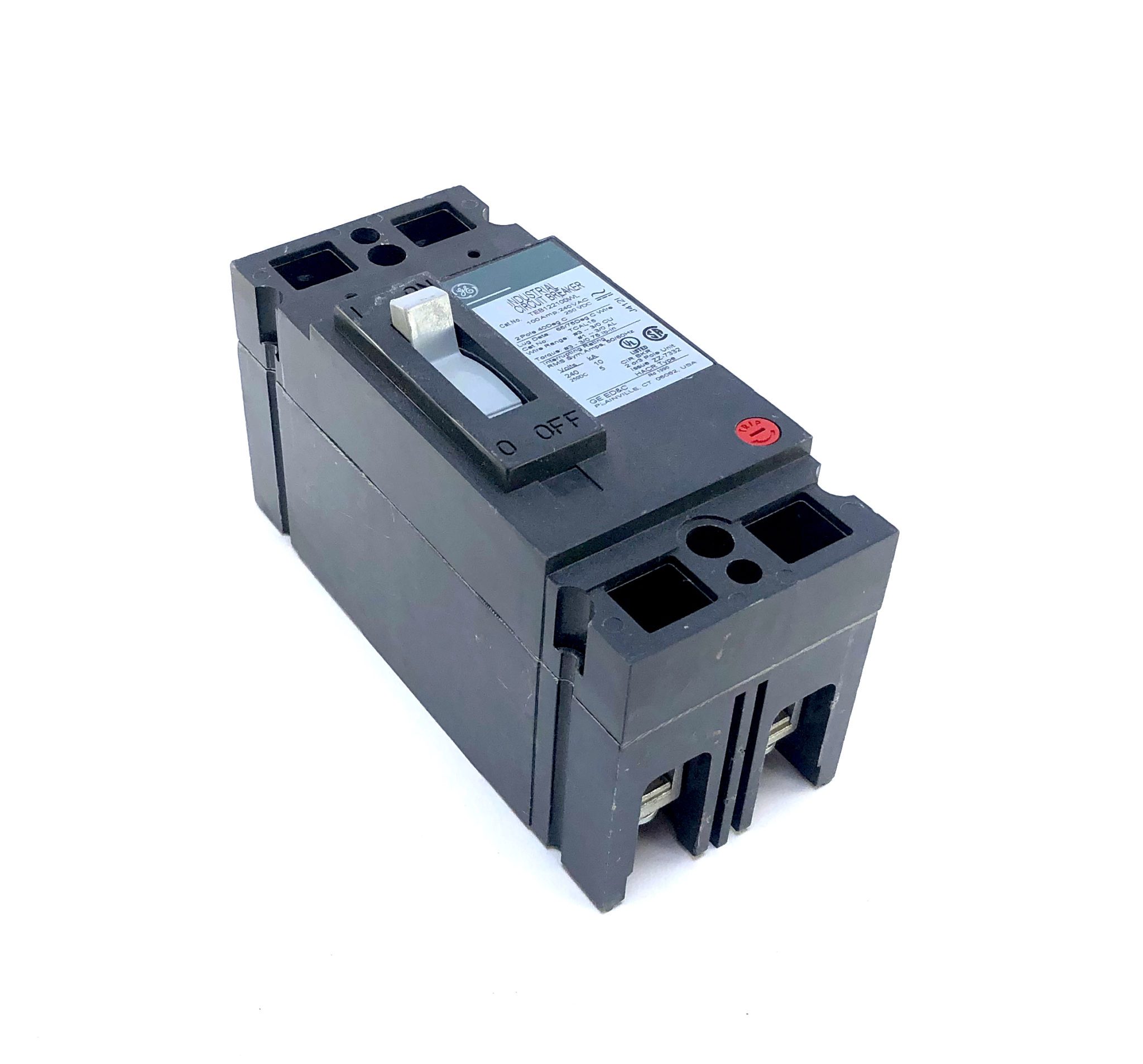 General Electric TEB122100WL 2 Pole 100Amp 240Vac Circuit Breaker