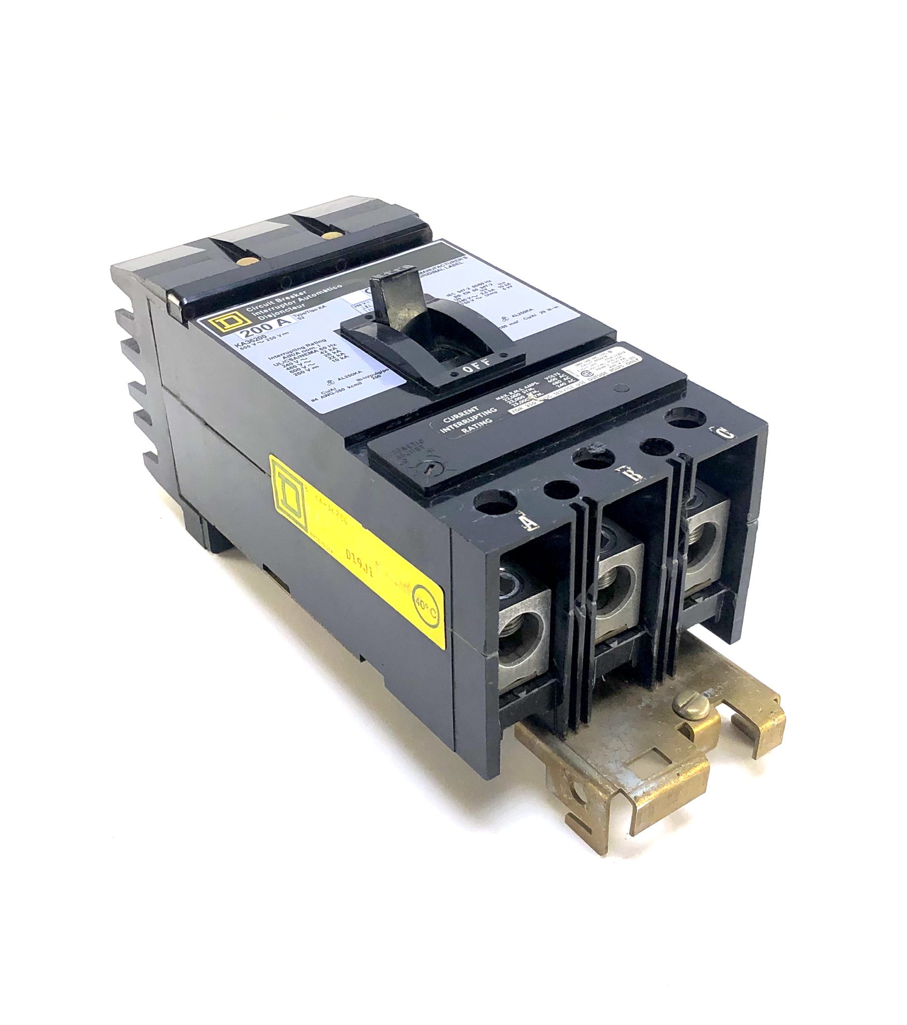 Square D KA36200 3Pole 200A 600V I-Line Circuit Breaker (CRACK)