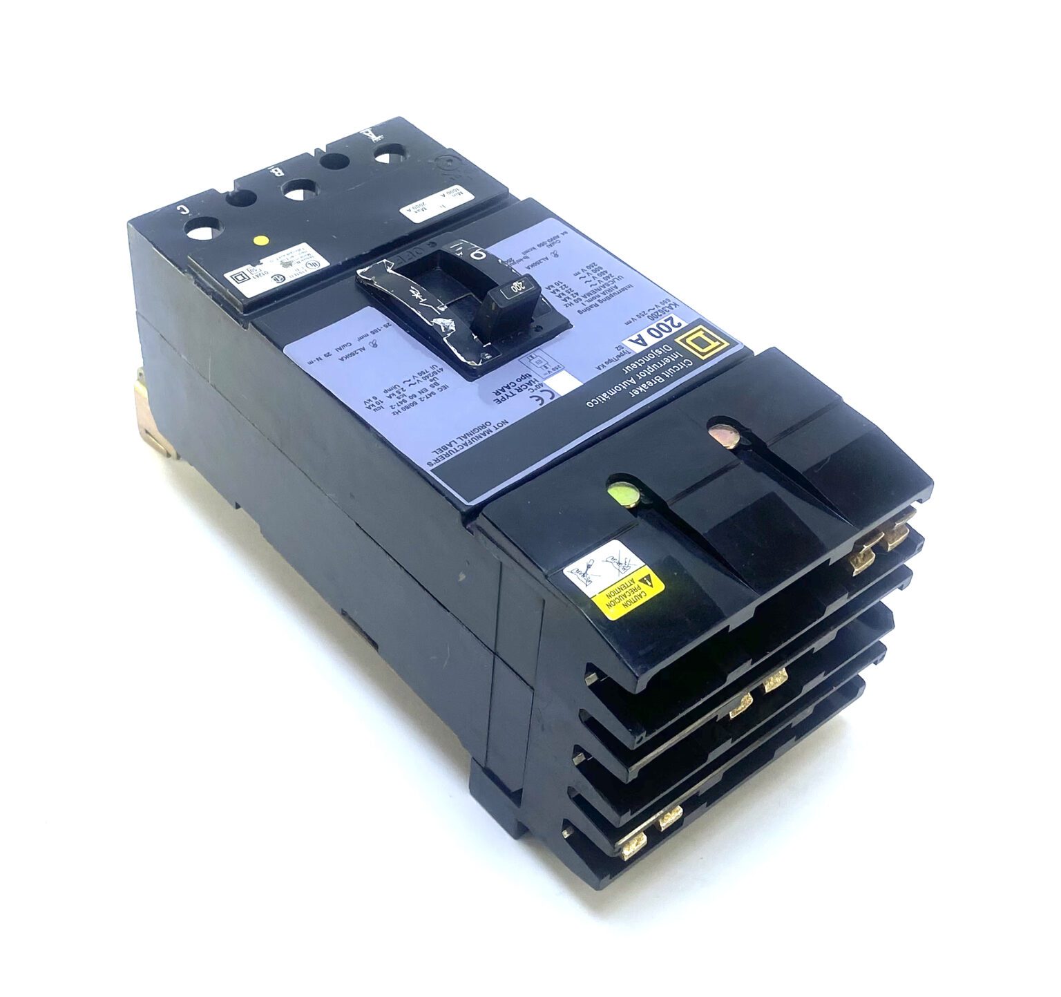 Square D KA36200 3Pole 200A 600V I-Line Circuit Breaker (CRACK)