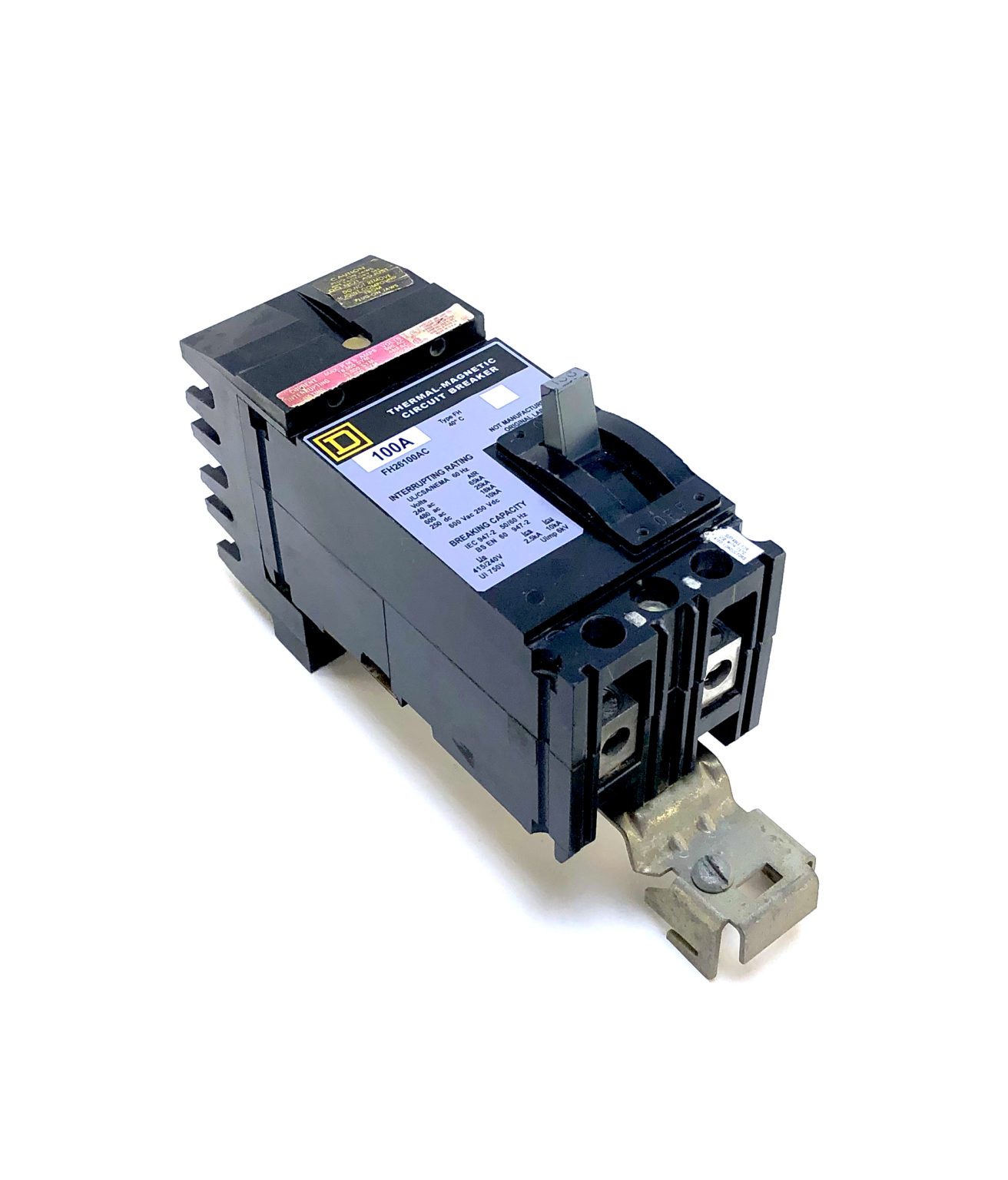 Square D FH26100AC 2 Pole 100 Amp 600Vac I-Line Breaker A/C Phase