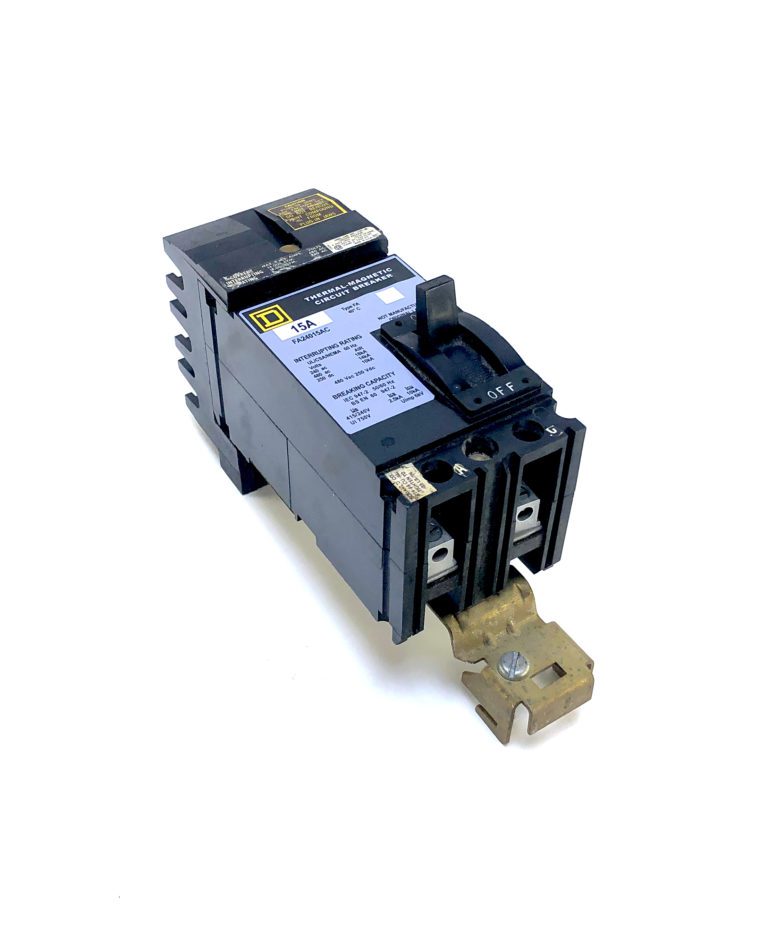 Square D FA24015AC 2 Pole 15 Amp 480 Vac I-Line Breaker A/C Phase