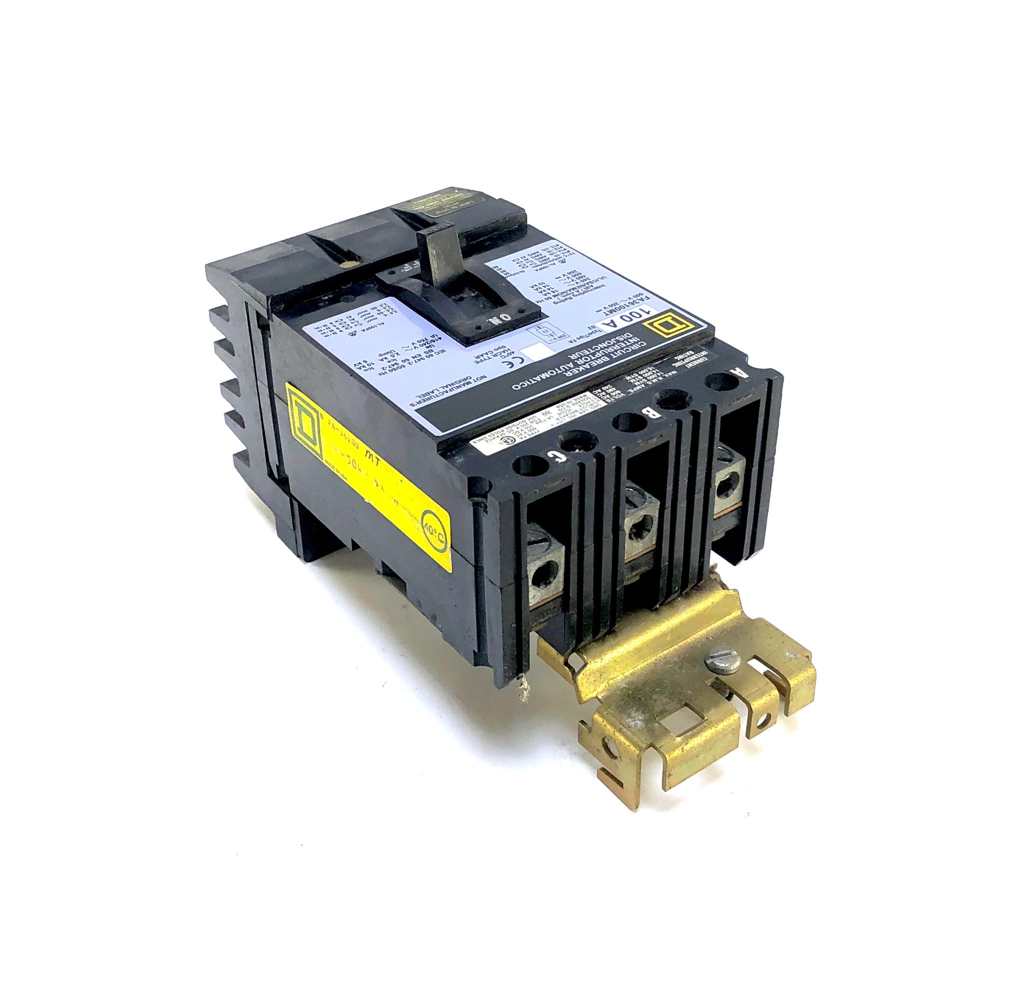Square D FA36100MT 3 Pole 100 Amp 600 Vac I-Line Circuit Breaker