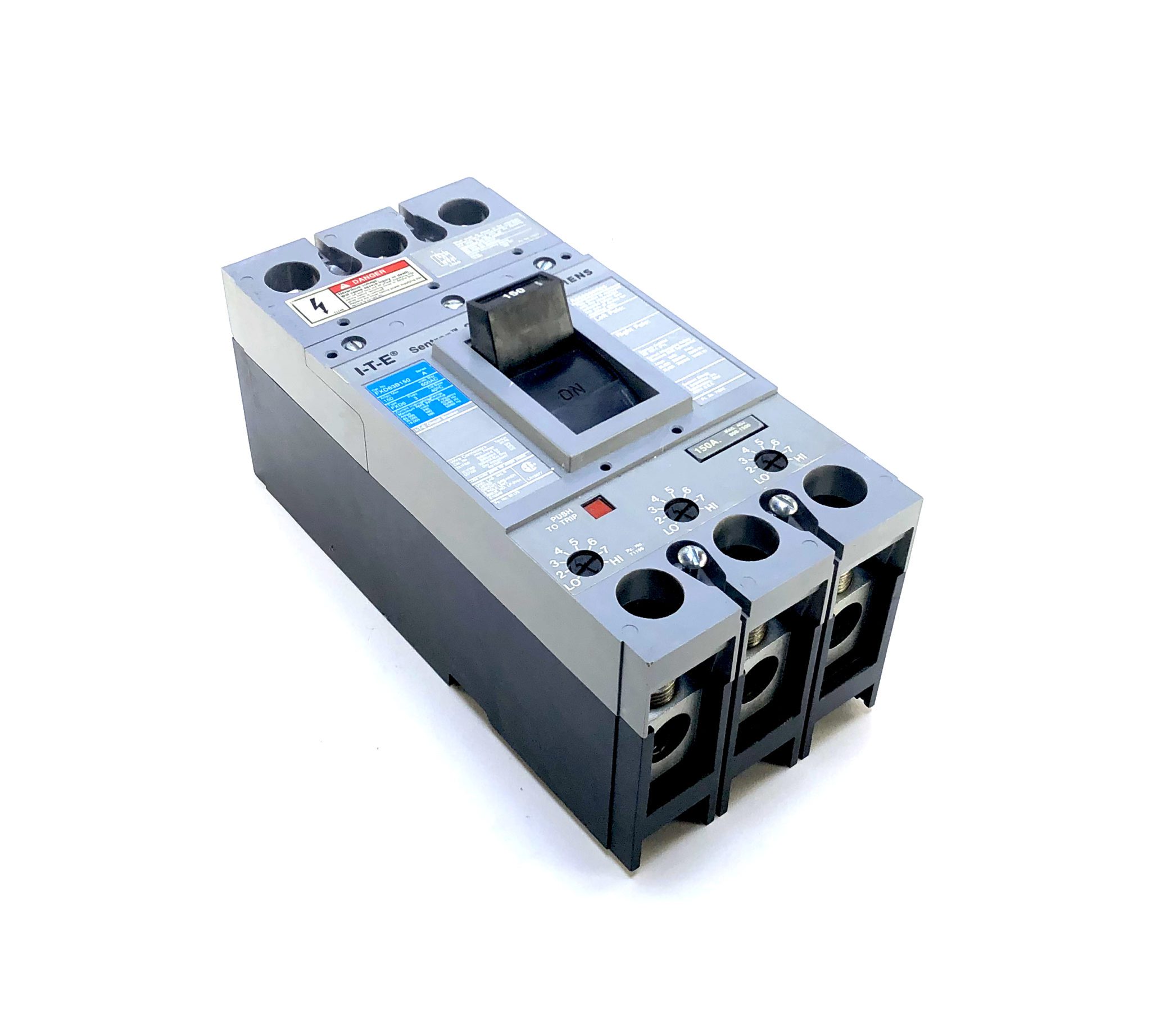 Siemens FXD63B150 3 Pole 150 Amp 600 Vac Circuit Breaker w/ Trip