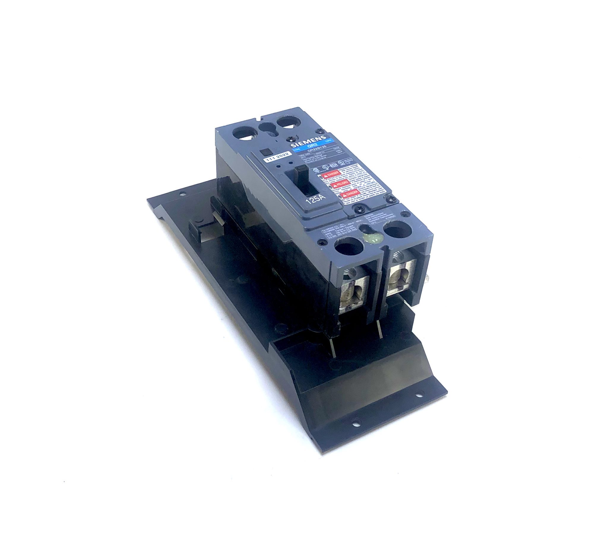 Siemens QR22B125 2 Pole 125 Amp 240 Vac Breaker w/ Mounting Base