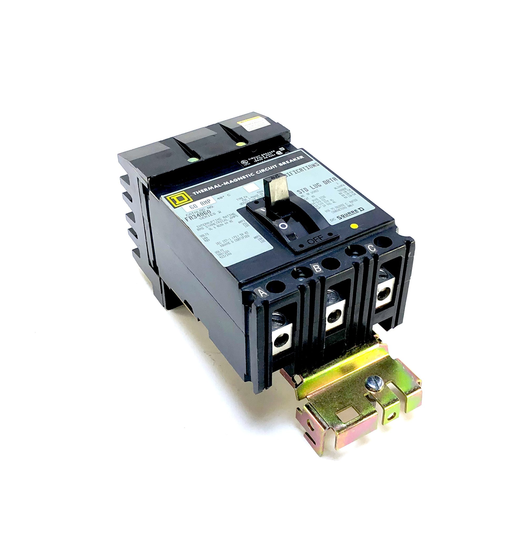 Square D FA34060 3 Pole 60 Amp 480 Vac I-Line Circuit Breaker