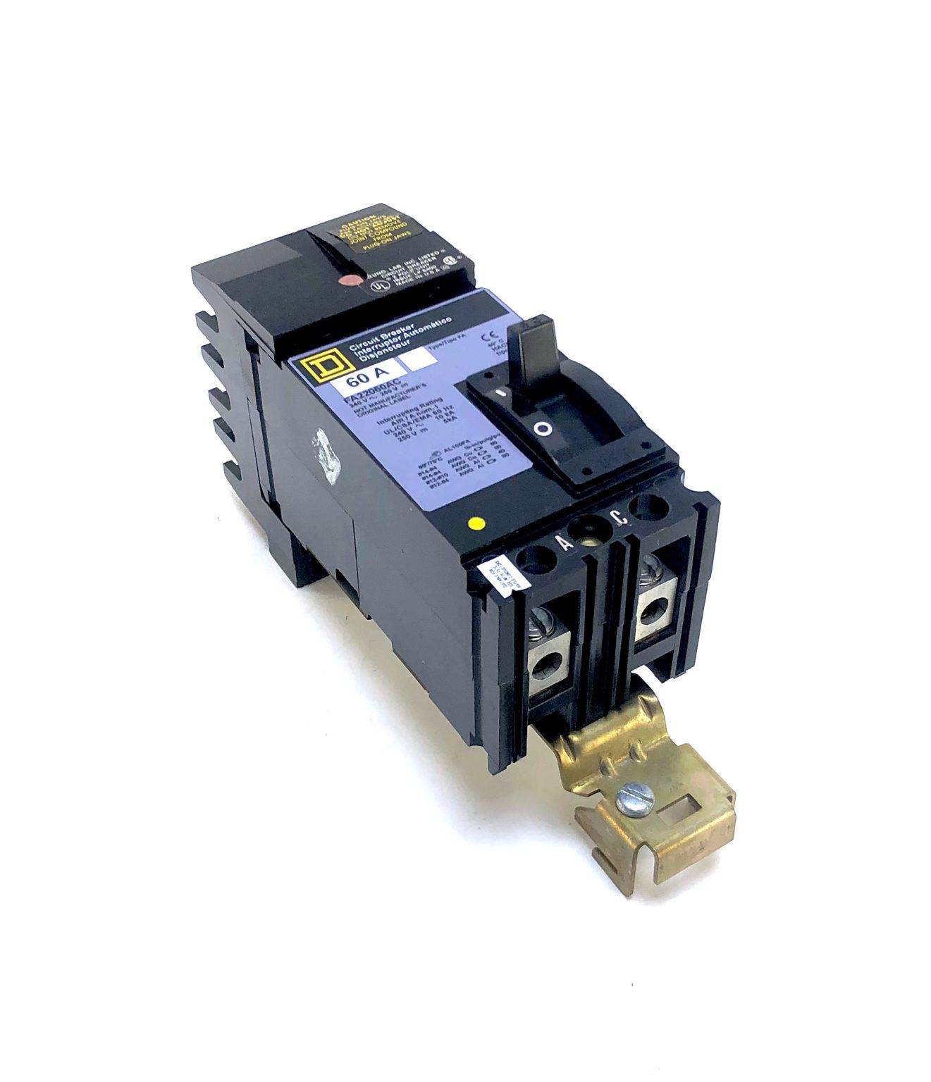 Square D FA22060AC 2 Pole 60 Amp 240 Vac I-Line Circuit Breaker