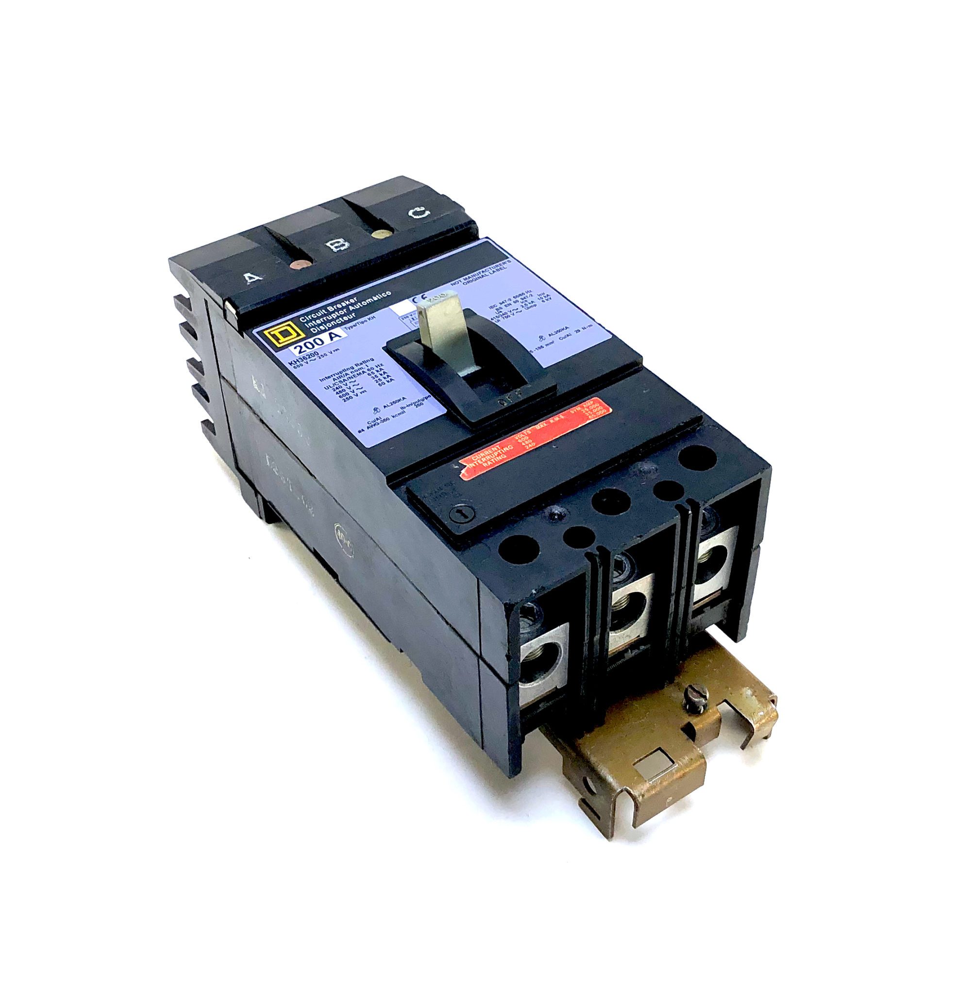 Square D KH36200 3 Pole 200 Amp 600 Vac I-Line Circuit Breaker