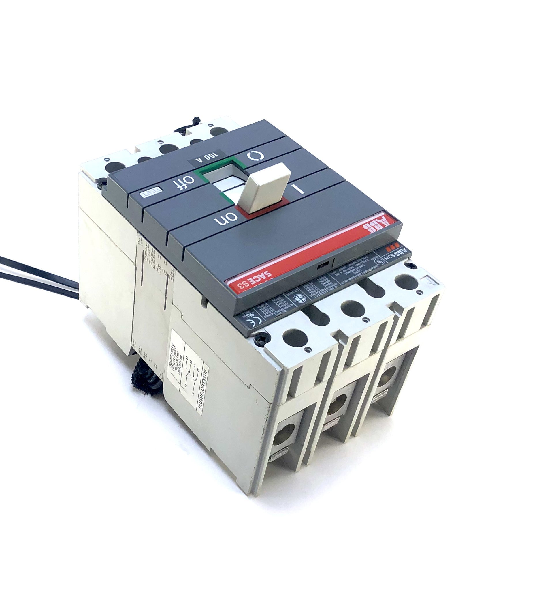 ABB Type S3N SACE 3 Pole 150 Amp 600 Vac Breaker w/Shunt + Aux