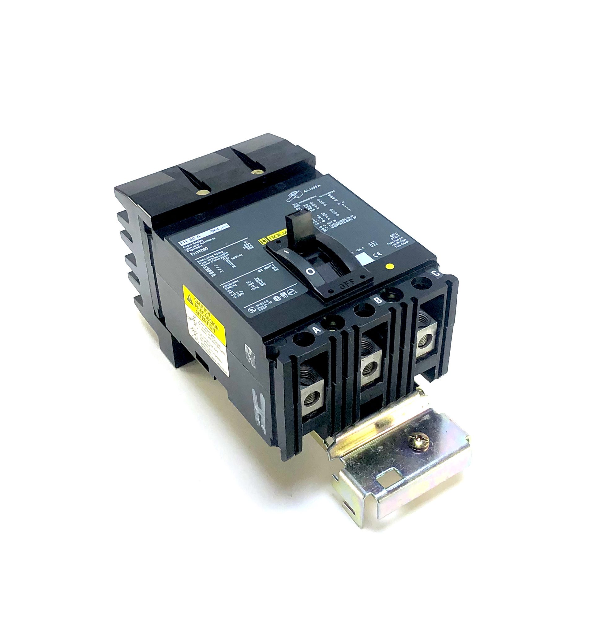 Square D FH36080 3 Pole 80 Amp 600 Vac I-Line Circuit Breaker