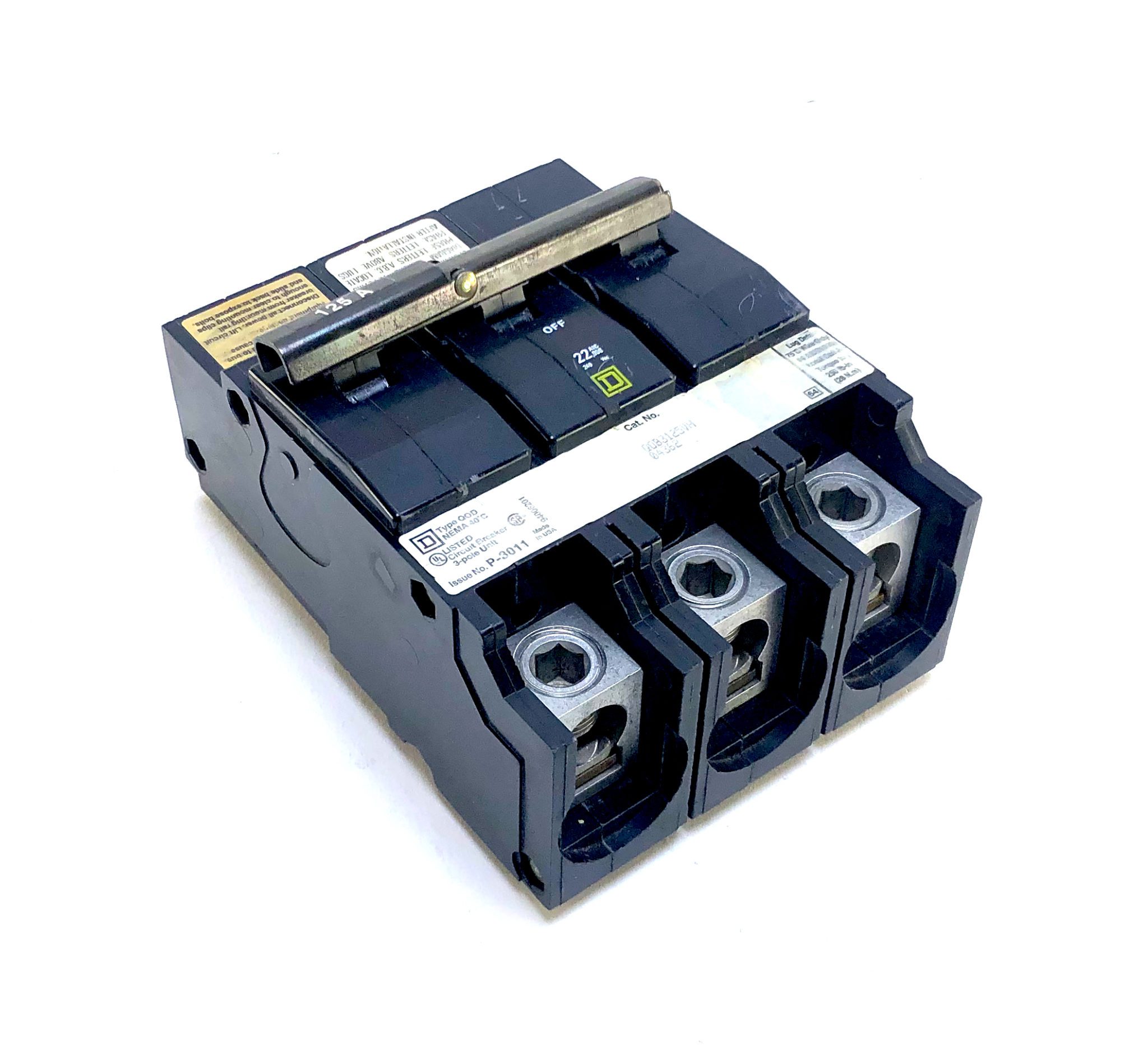 Square D QOB3125VH 3 Pole 125 Amp 240 Vac Circuit Breaker