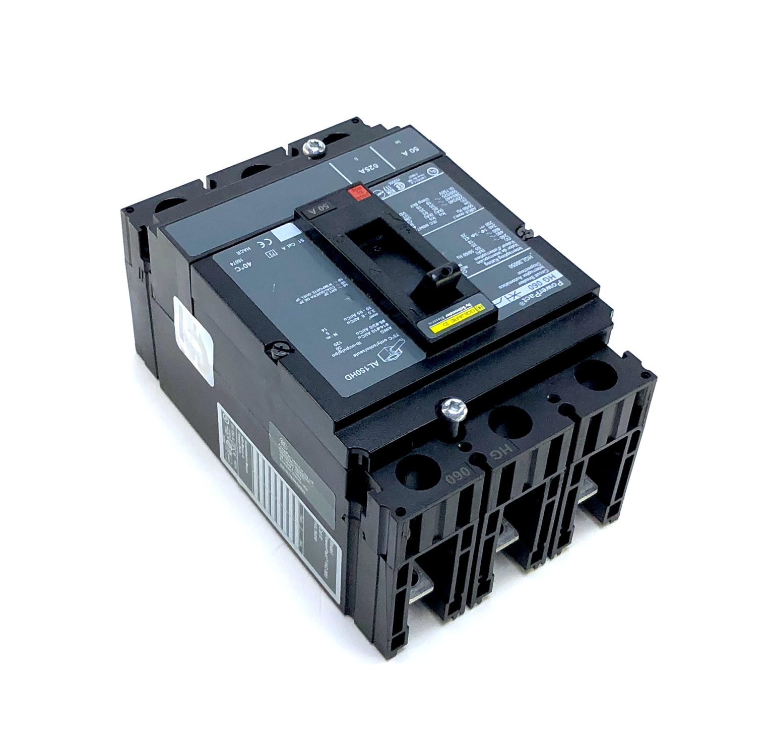 Square D HGL36050 3 Pole 50 Amp 600 Vac PowerPact Circuit Breaker