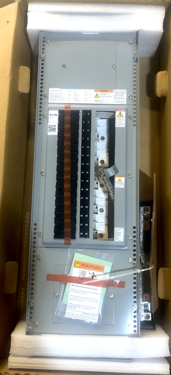 Eaton 3P4W 225Amp 480Y/277Vac 30 Circuit MLO Panel Interior (NIB)