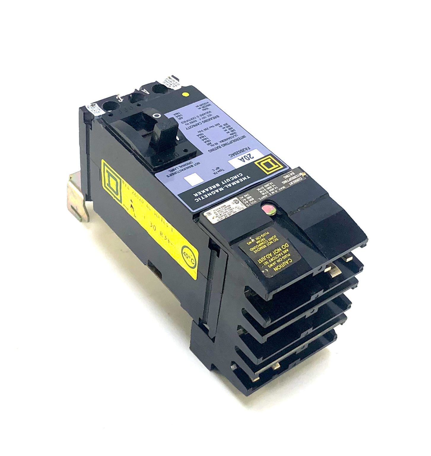 Square D FA26020AC 2P 20A 600V Circuit Breaker (A/C Phase) (CHIP)