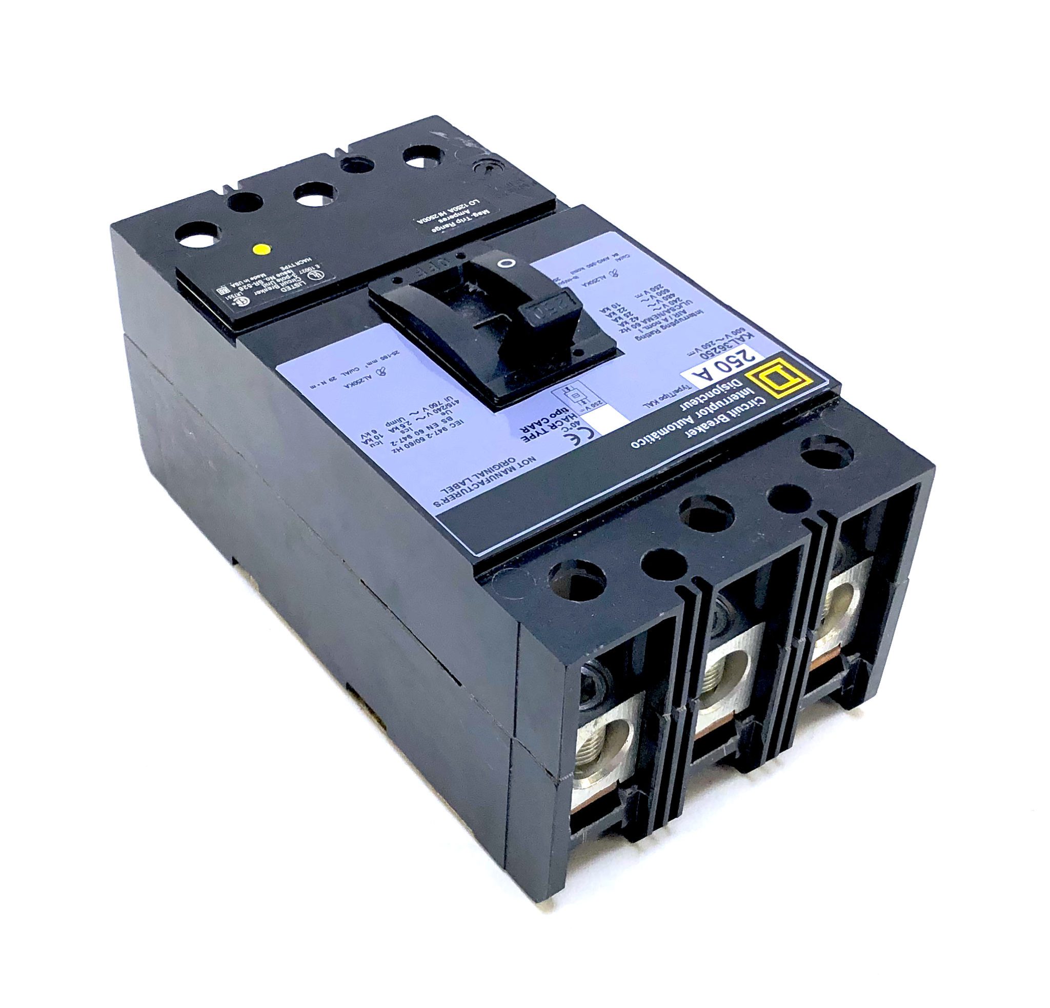 Square D KAL36250 3 Pole 250 Amp 600 Vac Circuit Breaker
