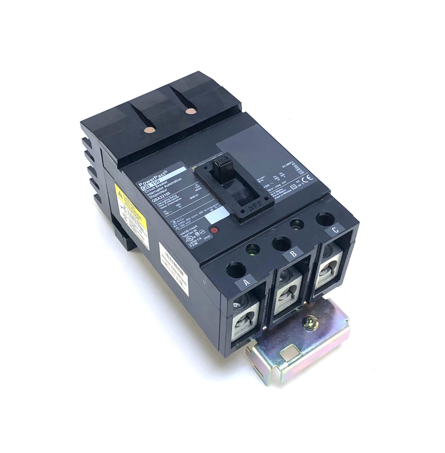 Square D QBA32150 3 Pole 150 Amp 240 Vac I-Line Circuit Breaker
