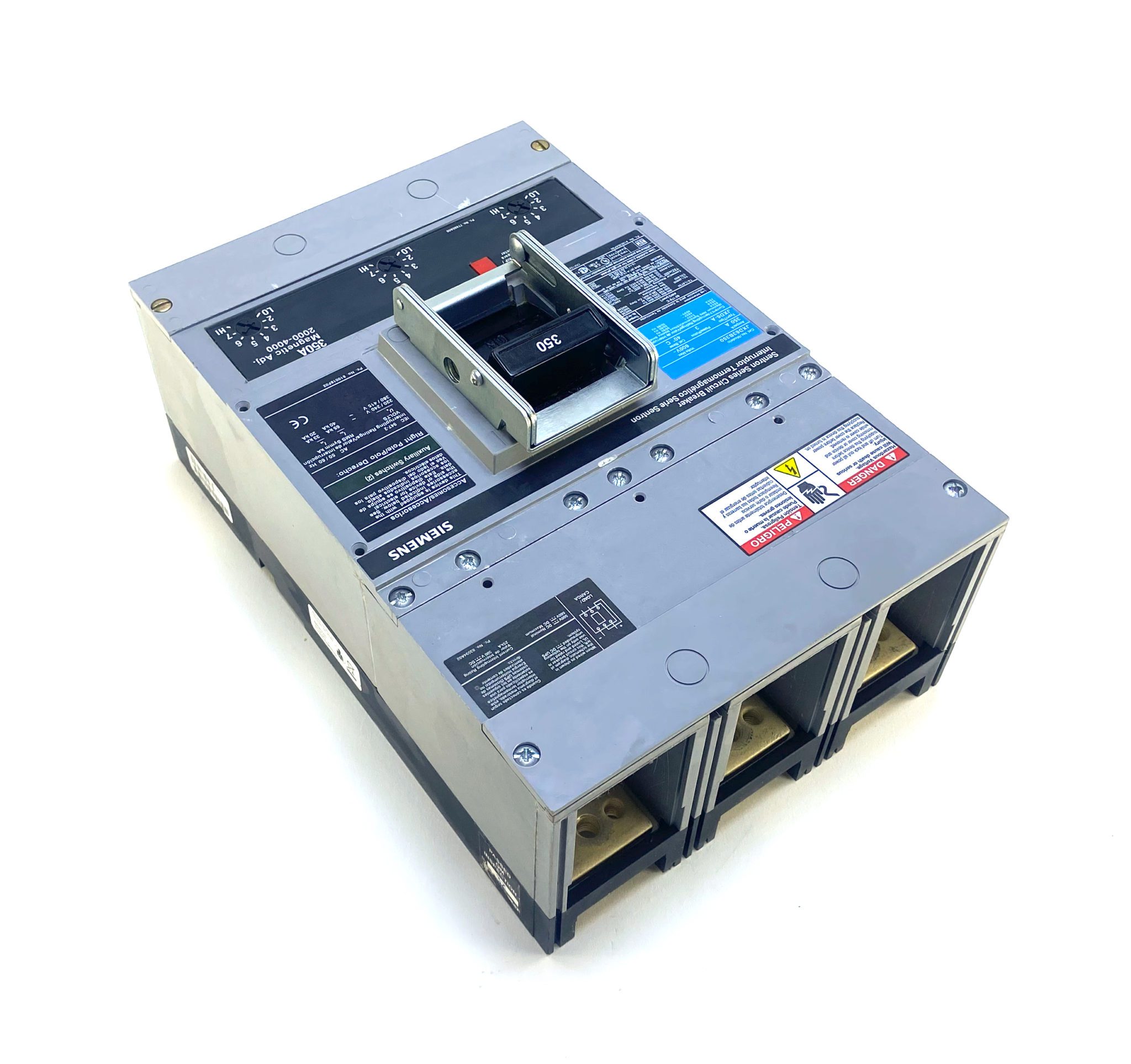 Siemens JXD63B350 3Pole 350A 600Vac Circuit Breaker w/ 350A Trip