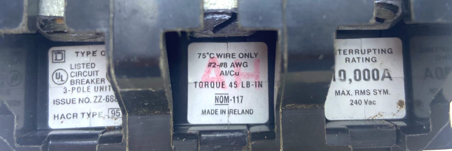 Square D QOB340 3 Pole 40 Amp 240 Vac Circuit Breaker