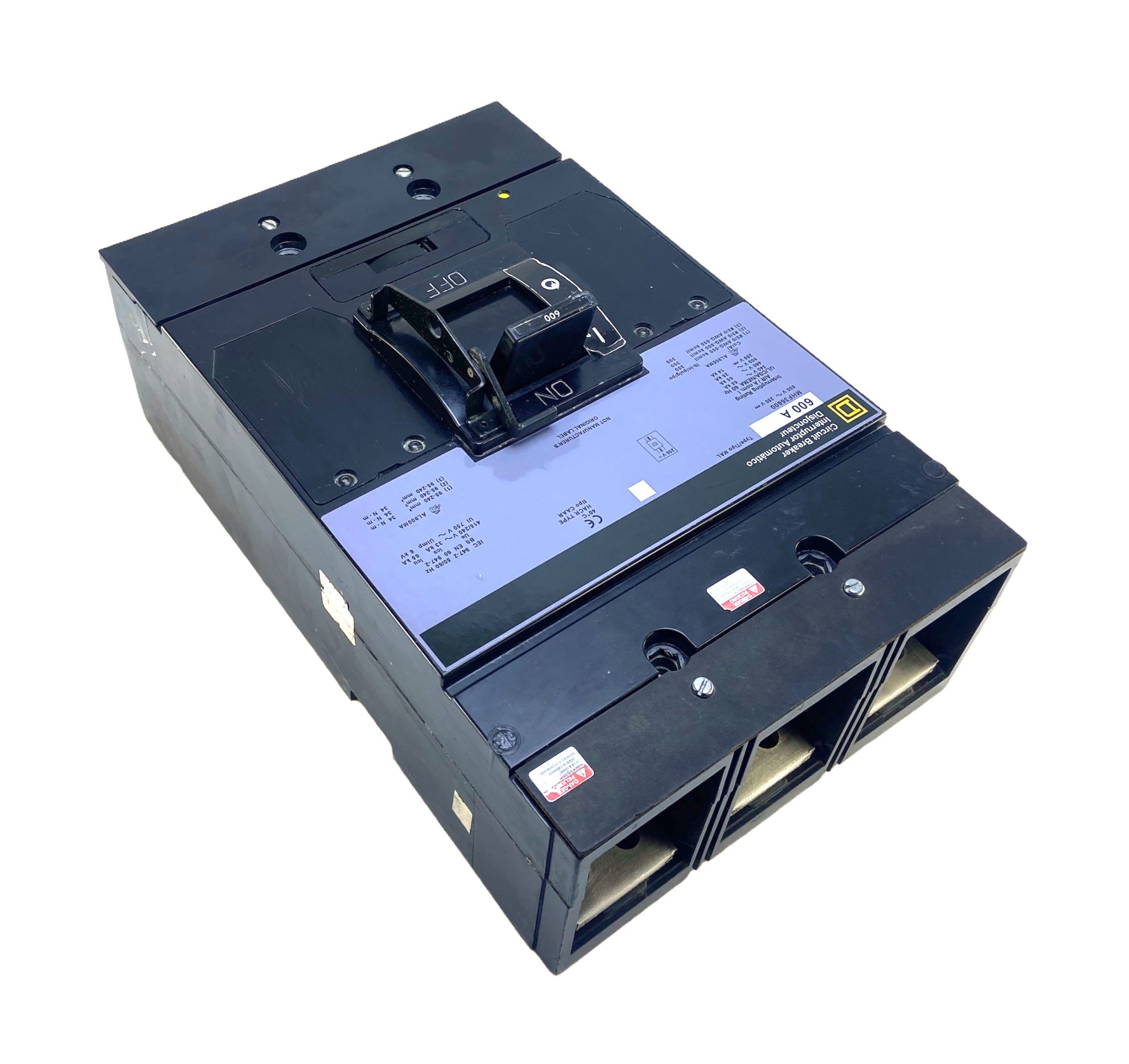 Square D MHF36600 3 Pole 600 Amp 600 Vac Circuit Breaker