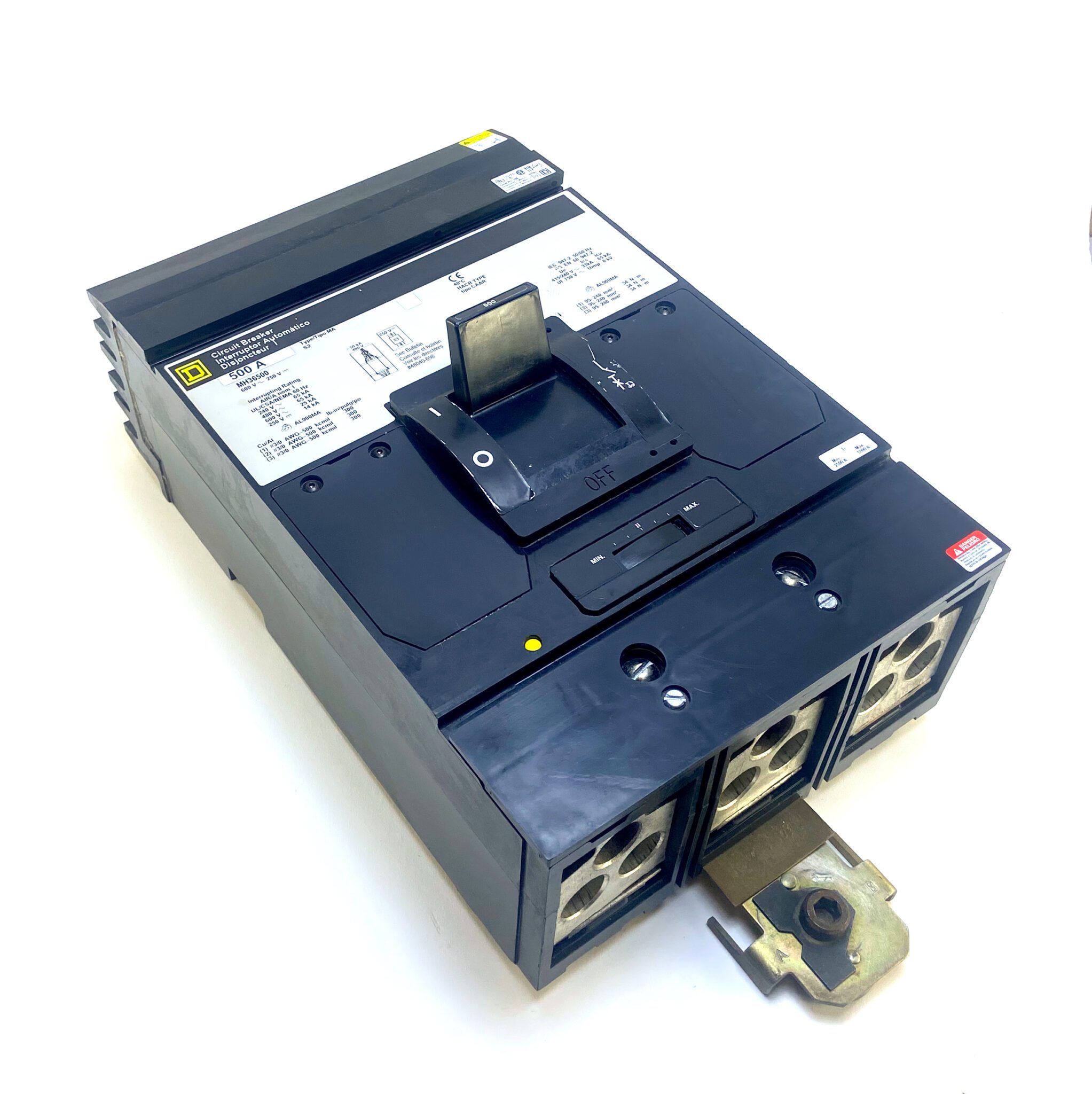 Square D MH36500 3 Pole 500 Amp 600 Vac I-Line Circuit Breaker