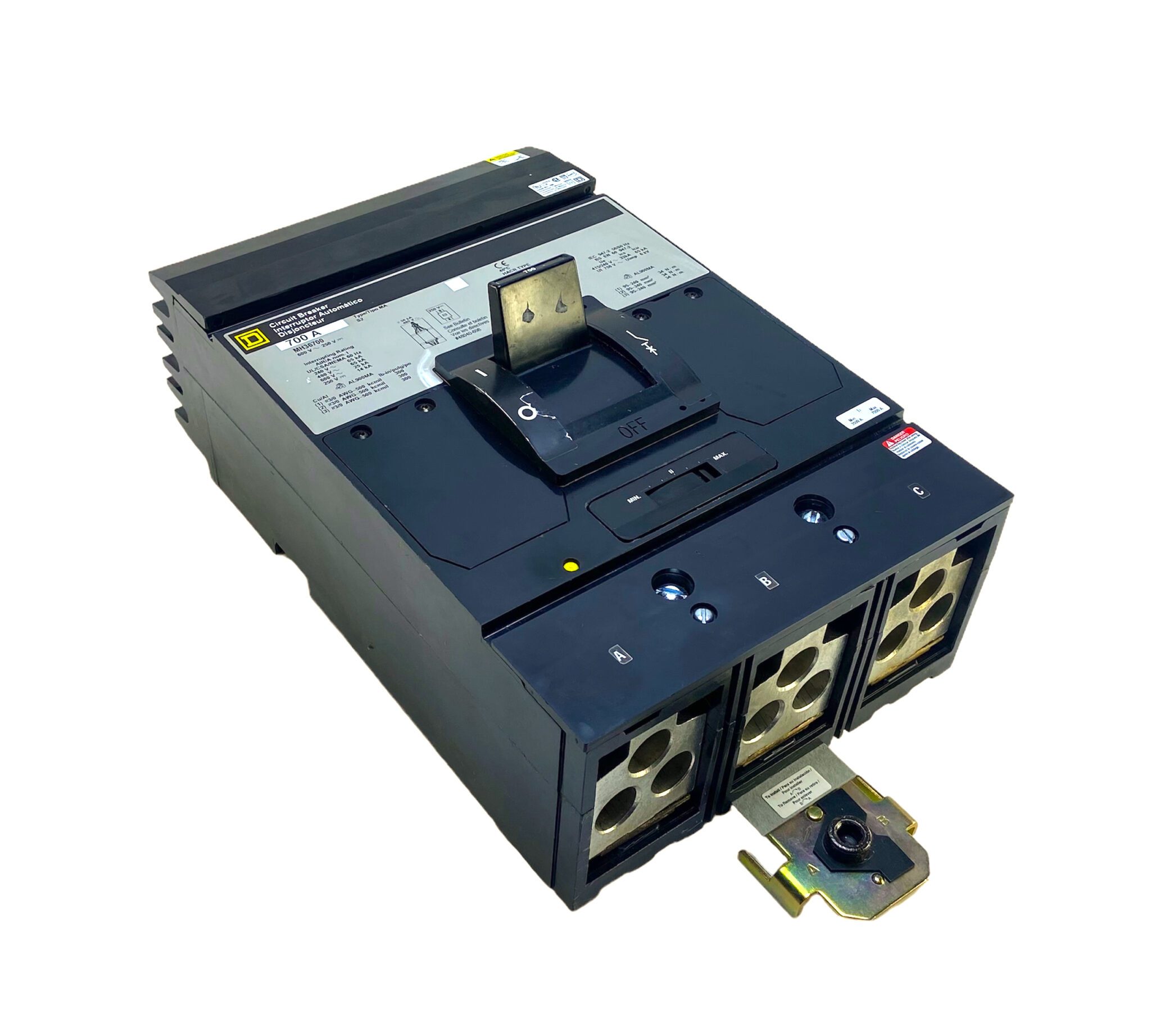 Square D MH36700 3 Pole 700 Amp 600 Vac I-Line Circuit Breaker