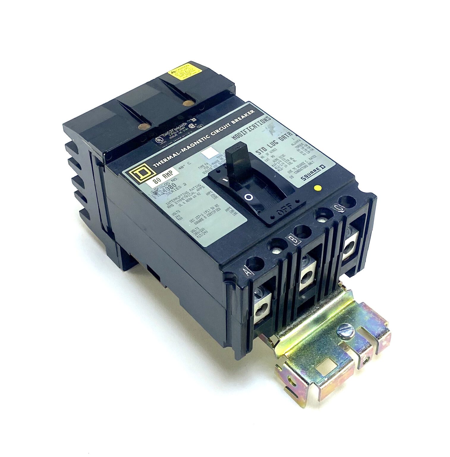 Square D FA34080 3 Pole 80 Amp 480 Vac I-Line Circuit Breaker
