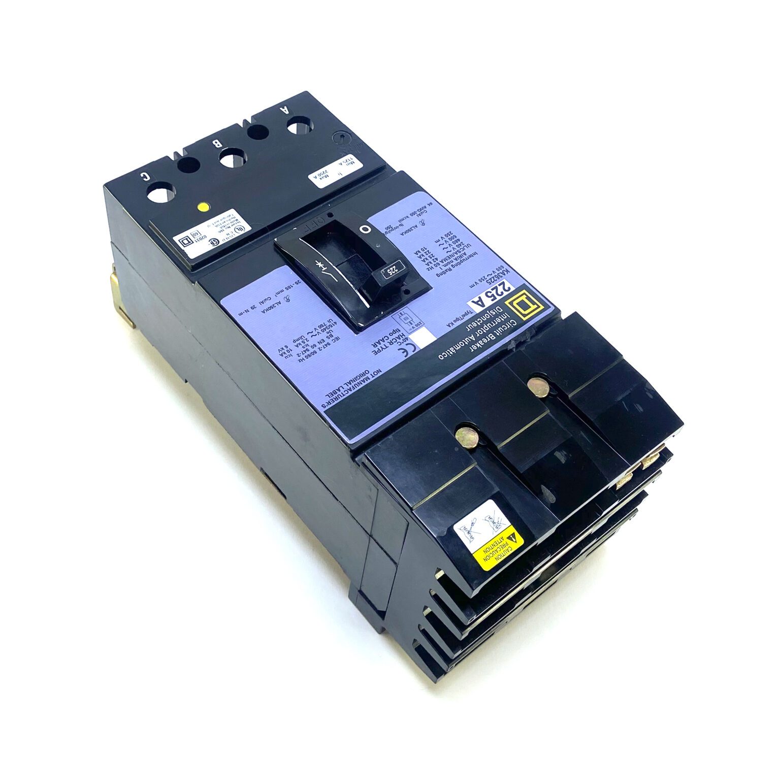 Square D KA36225 3Pole 225A 600Vac I-Line Circuit Breaker (CHIP)