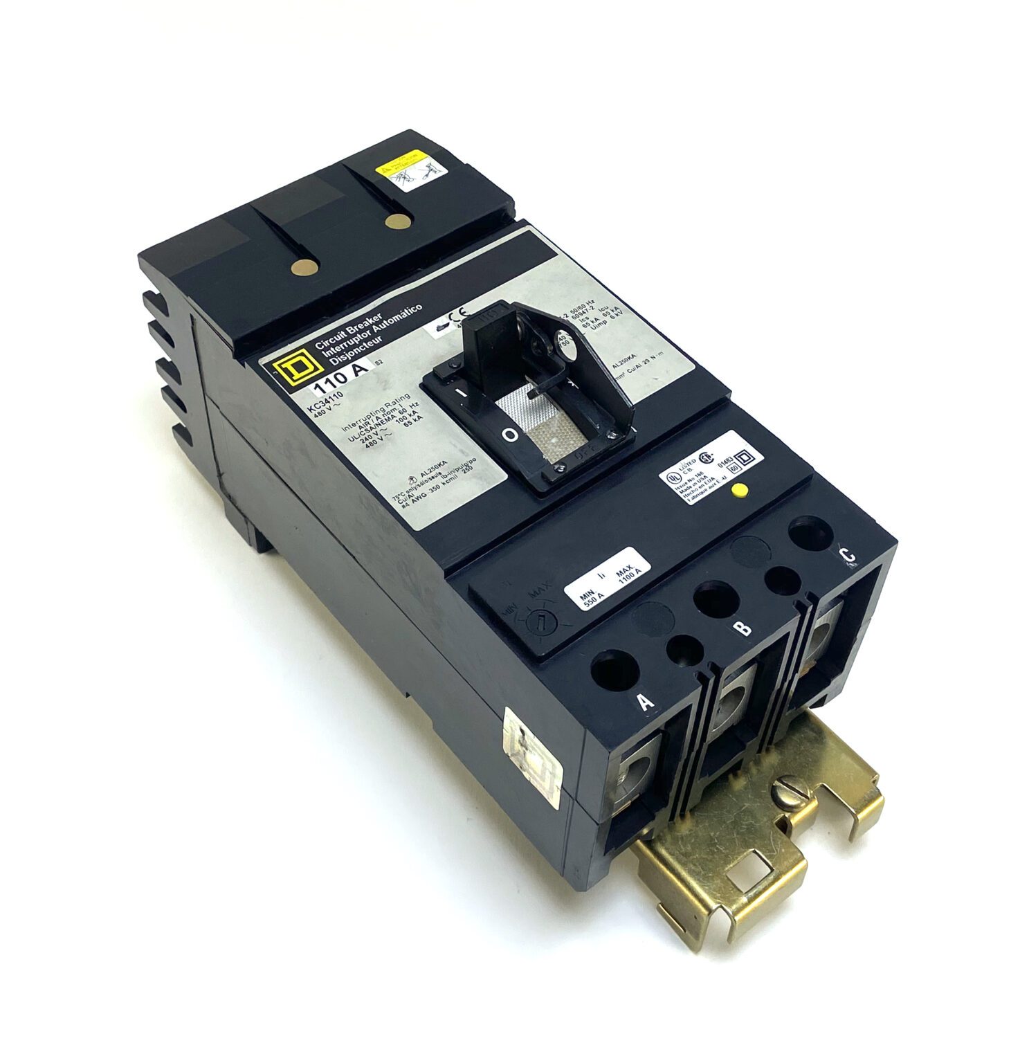 Square D KC34110 3 Pole 110 Amp 480 Vac I-Line Circuit Breaker