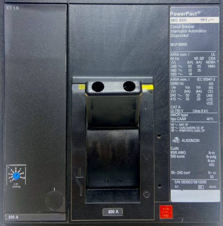 Square D MGP36800 3 Pole 800 Amp 600Vac PowerPact Circuit Breaker