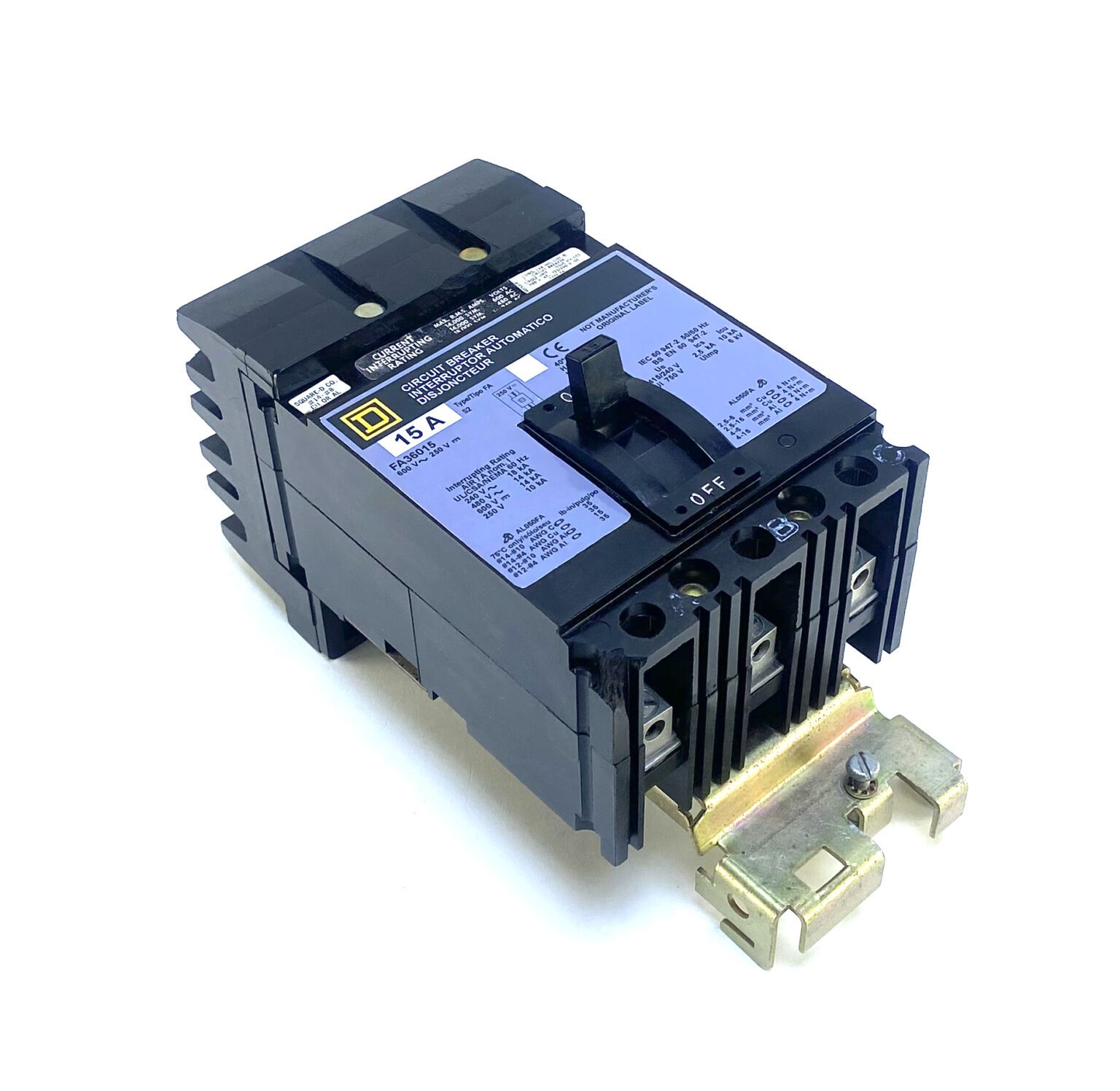 Square D FA36015 3Pole 15Amp 600Vac I-Line Circuit Breaker (CHIP)