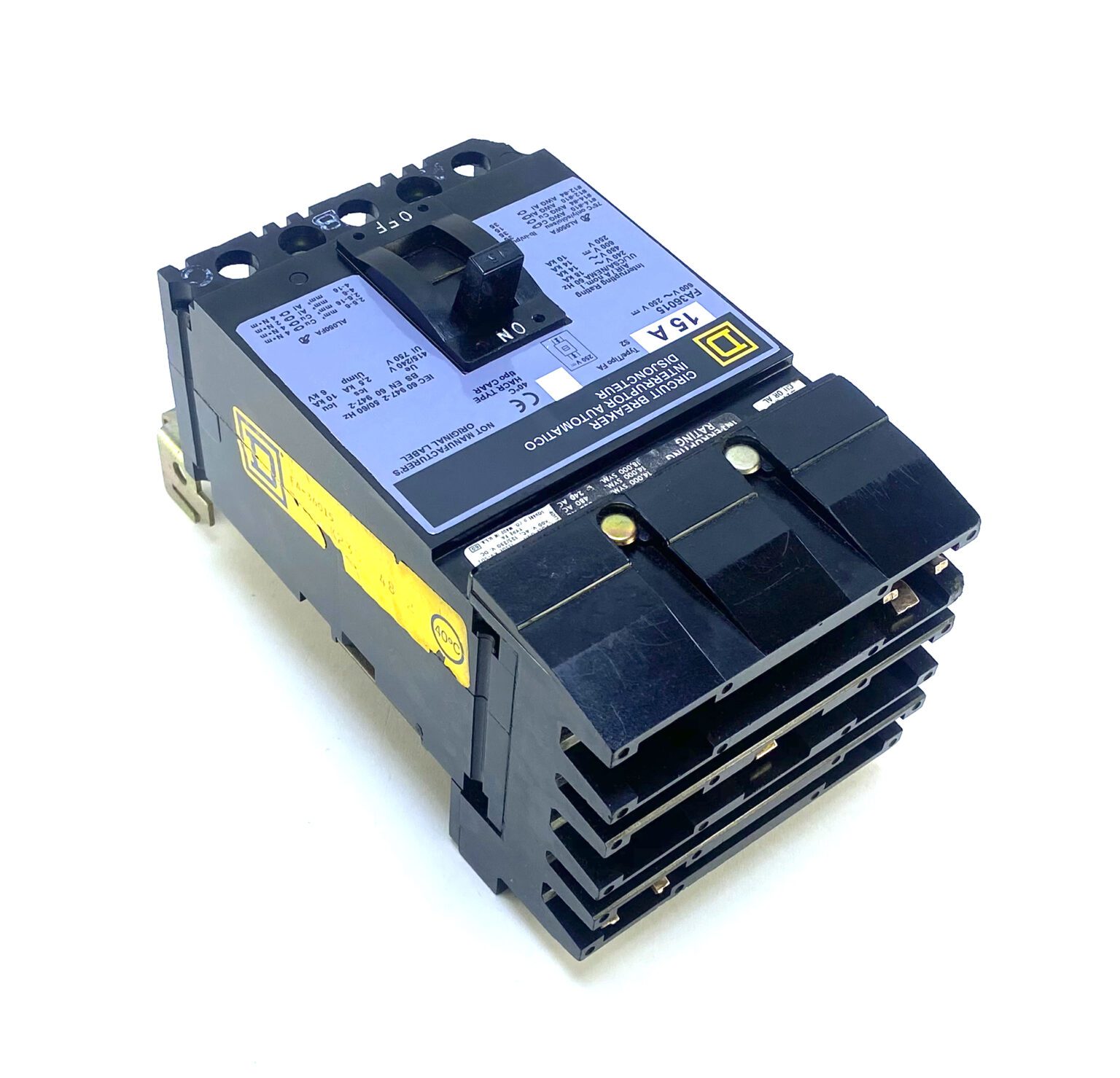 Square D FA36015 3Pole 15Amp 600Vac I-Line Circuit Breaker (CHIP)