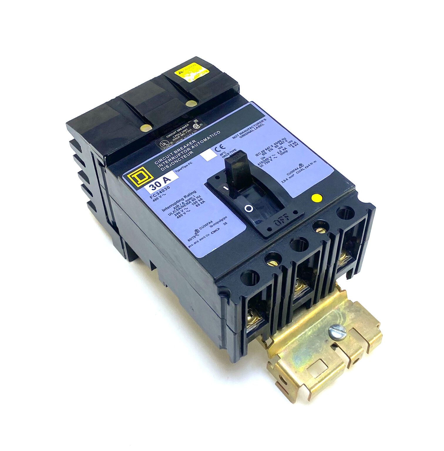 Square D FC34030 3 Pole 30 Amp 480 Vac I-Line Circuit Breaker
