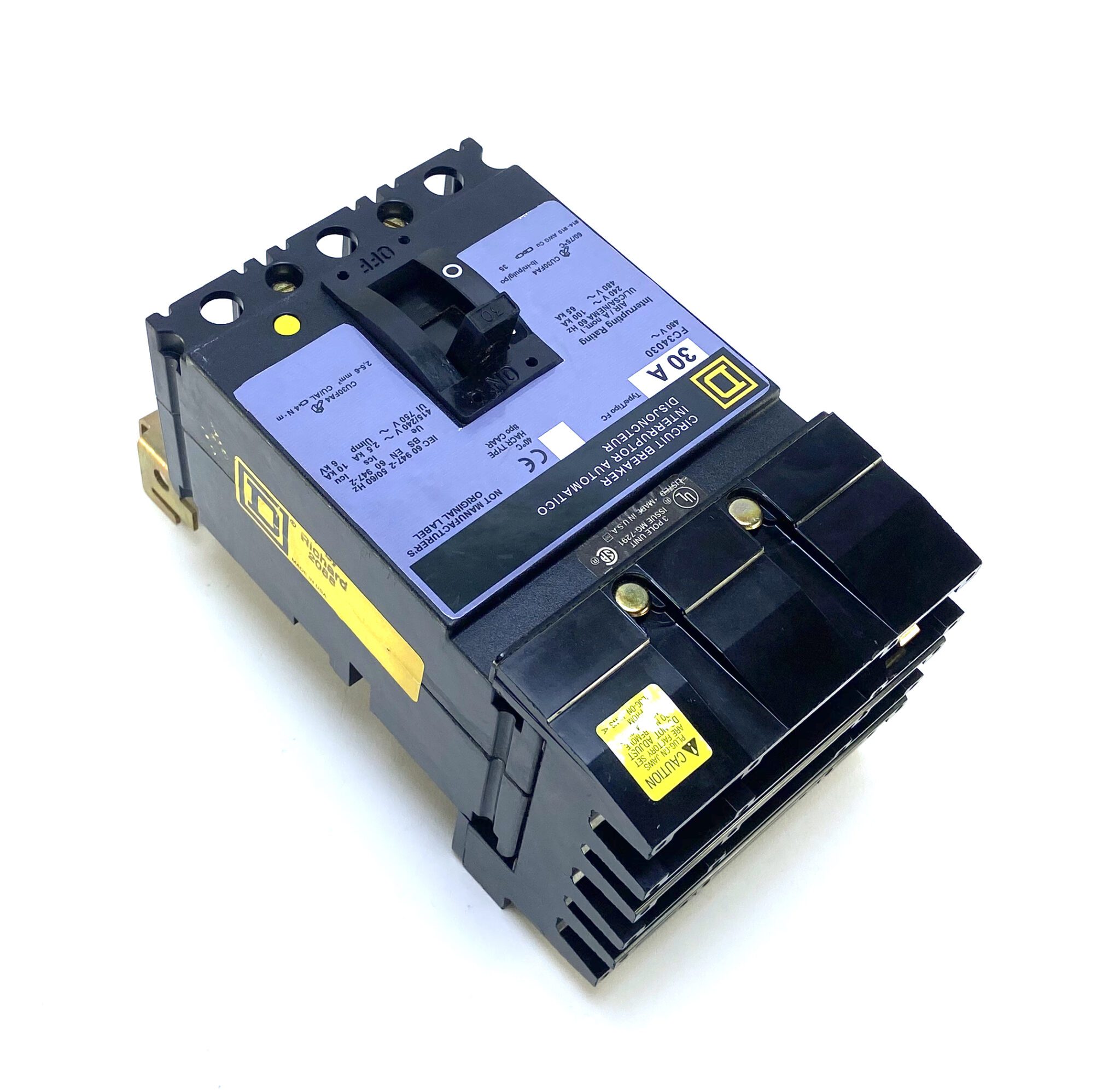 Square D FC34030 3 Pole 30 Amp 480 Vac I-Line Circuit Breaker