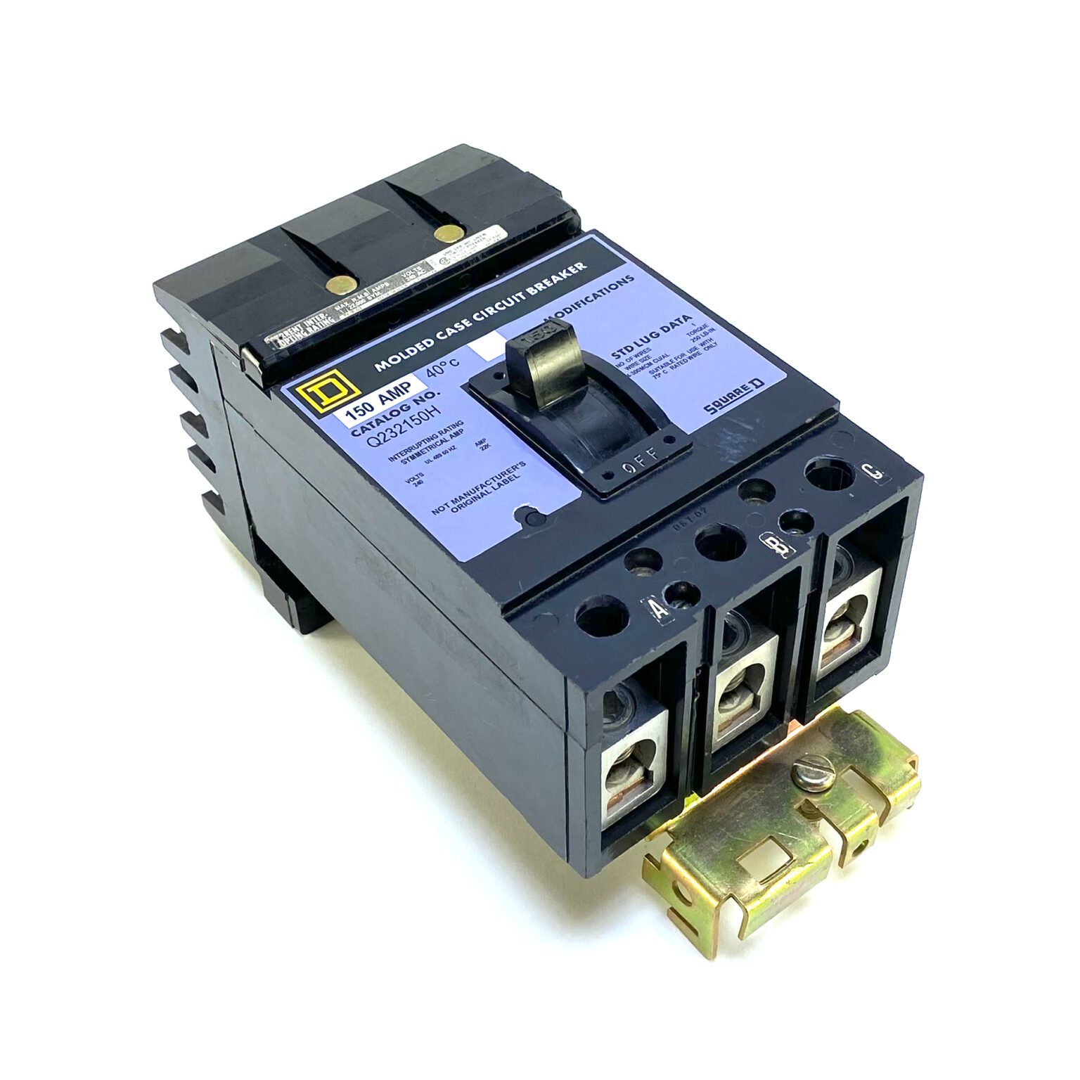 Square D Q232150H 3 Pole 150 Amp 240 Vac I-Line Circuit Breaker