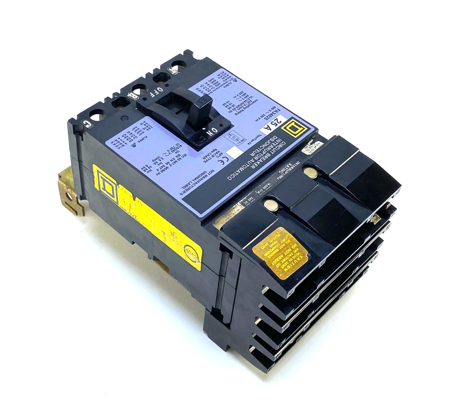 Square D FA34025 3 Pole 25 Amp 480 Vac I-Line Circuit Breaker