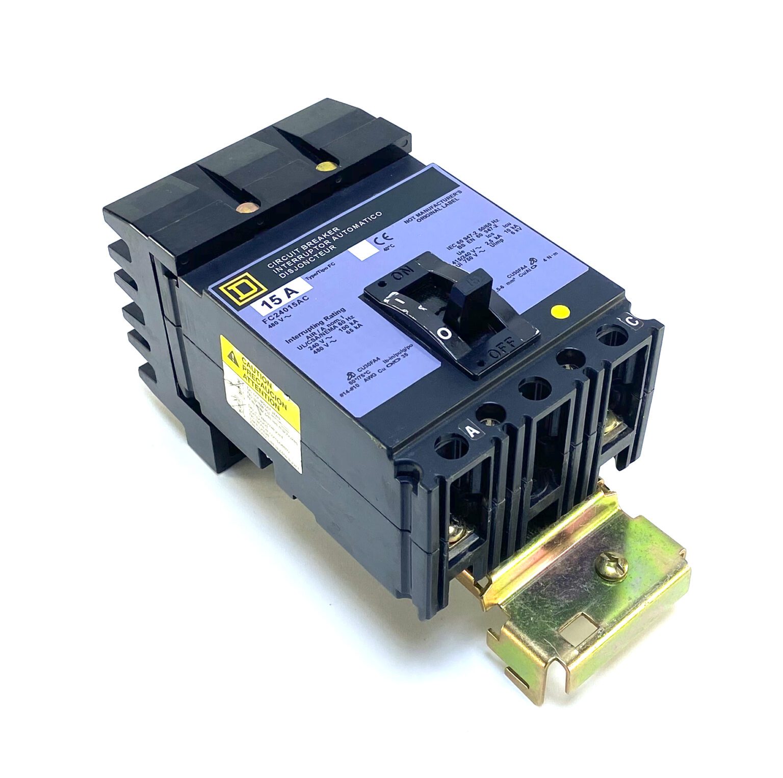 Square D FC24015AC 2 Pole 15 Amp 480 Vac I-Line Circuit Breaker