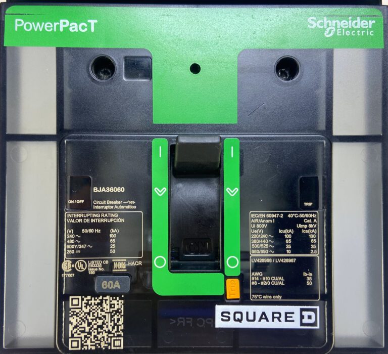 Square D BJA36060 3 Pole 60Amp 600Y/347Vac I-Line Circuit Breaker ...