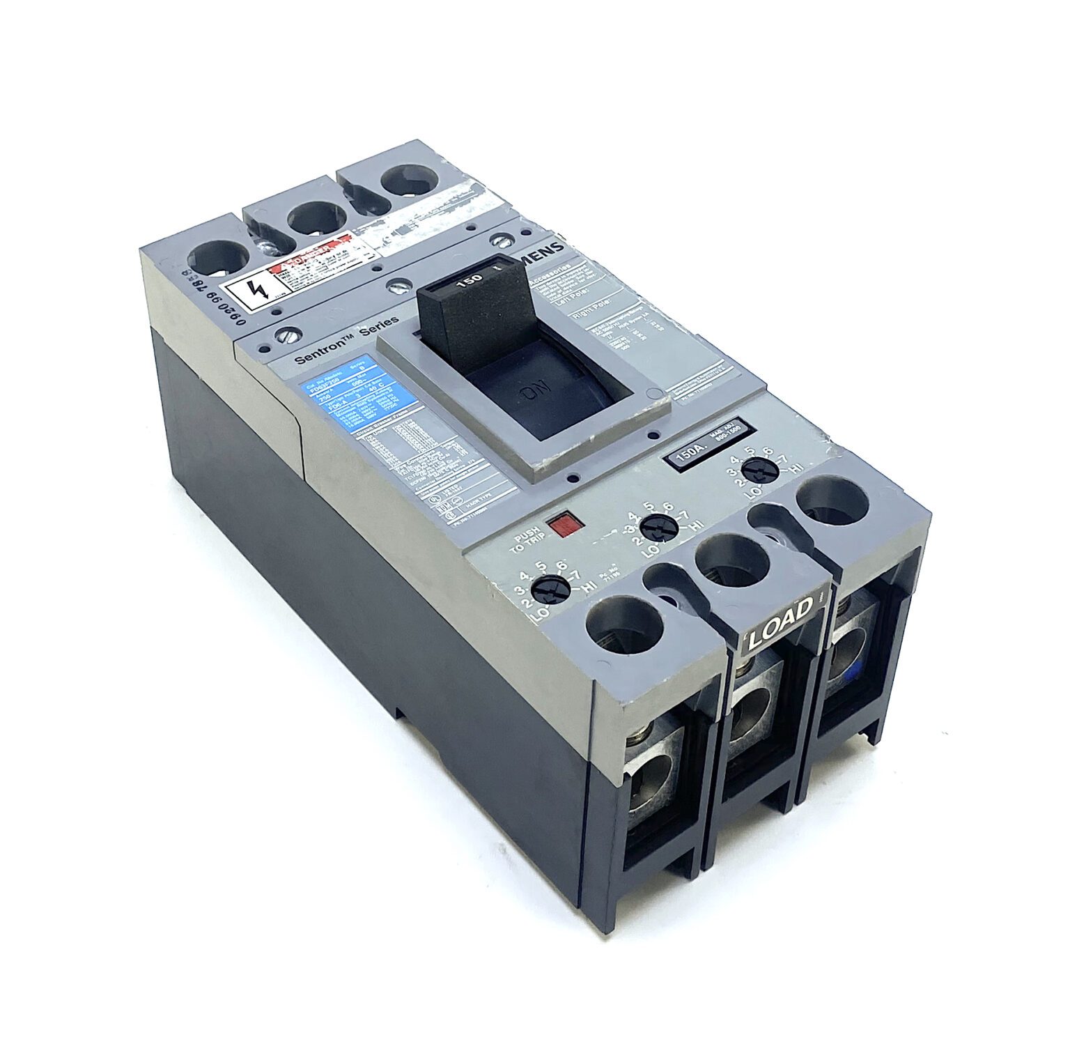 Siemens FD63F250 3 Pole 150 Amp 600 Vac Circuit Breaker (CHIP)