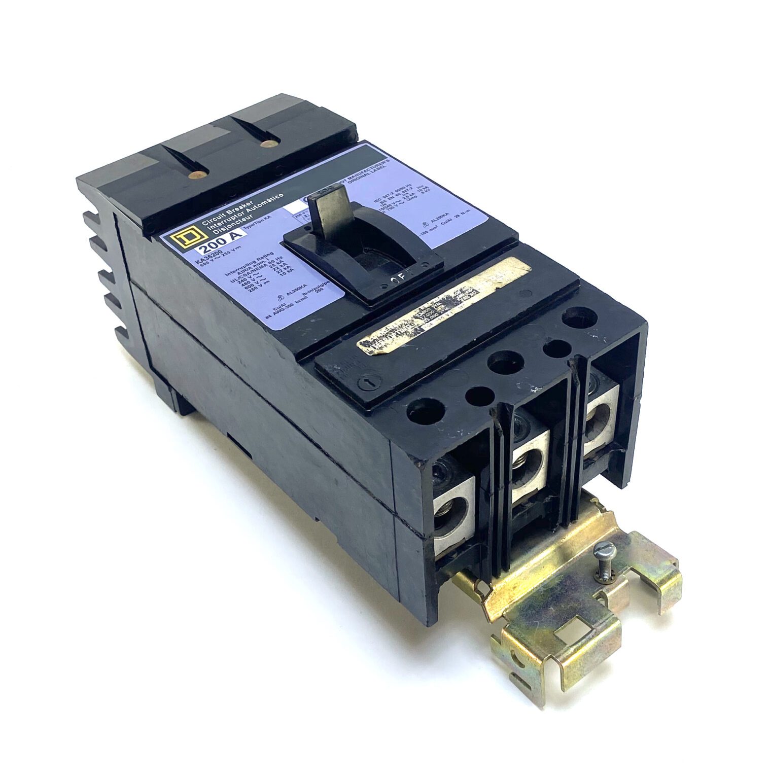 Square D KA36200 3 Pole 200 Amp 600 Vac I-Line Breaker (CHIPPED)