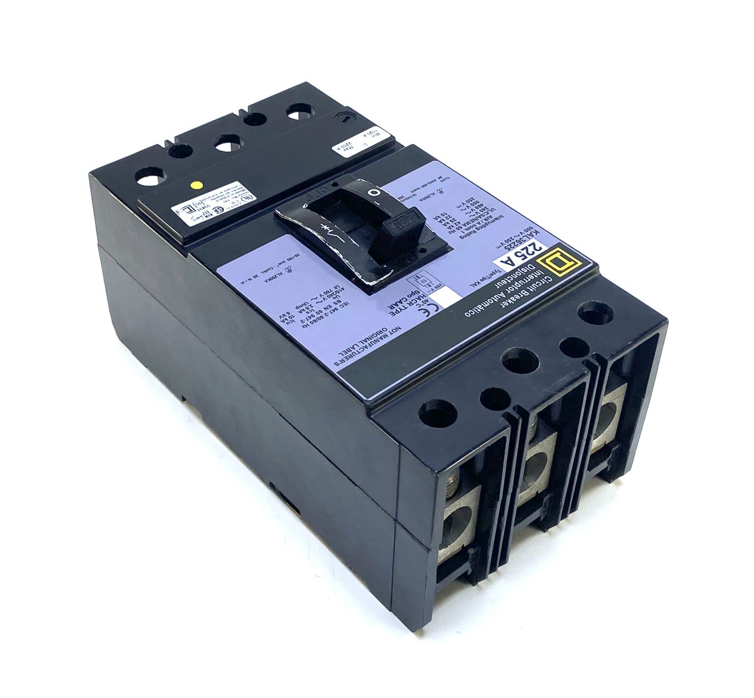 Square D KAL36225 3 Pole 225 Amp 600 Vac Circuit Breaker