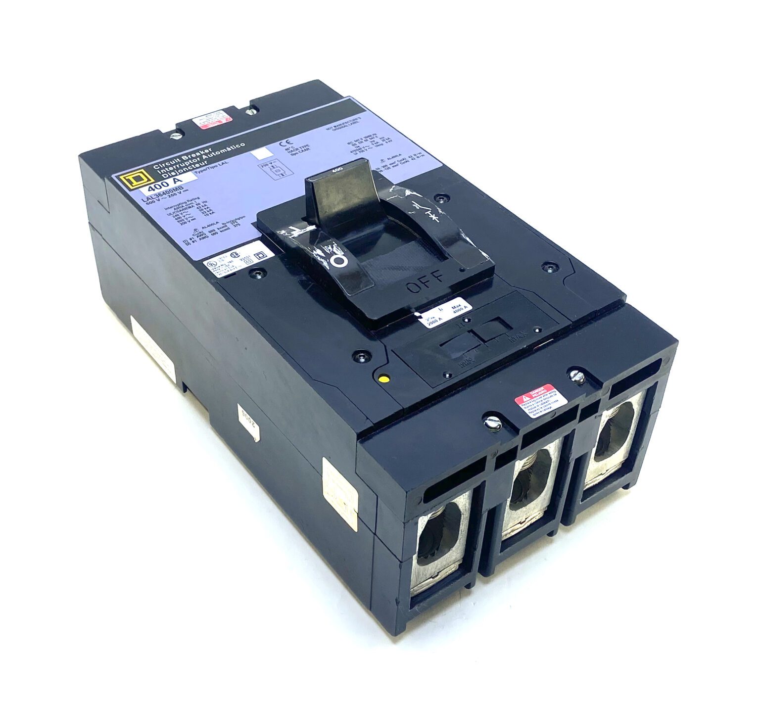 Square D LAL36400MB 3 Pole 400 Amp 600 Vac Circuit Breaker